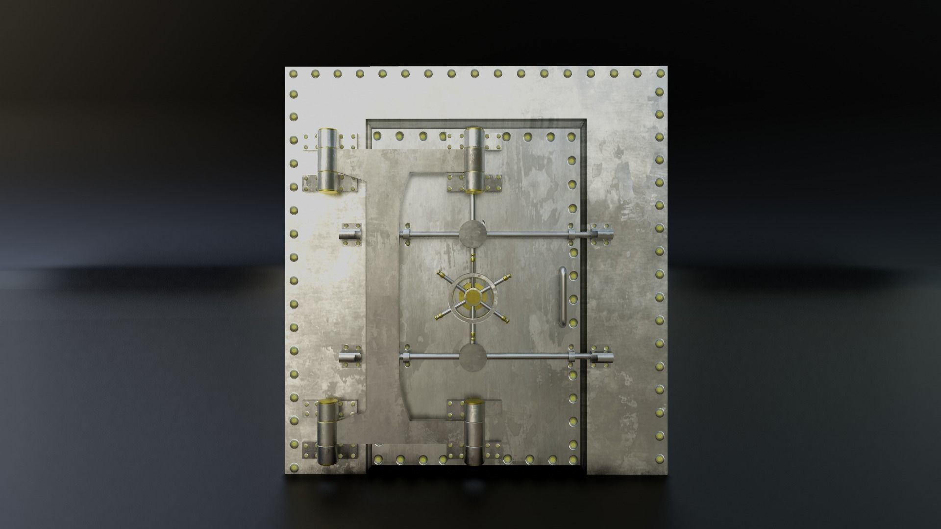 3D model Reinforced Vault Door Set VR / AR / low-poly | CGTrader