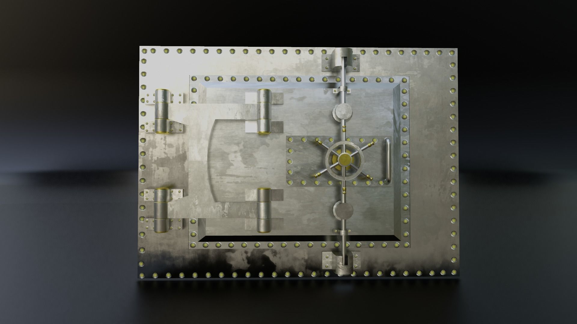 3D model Reinforced Vault Door Set VR / AR / low-poly | CGTrader