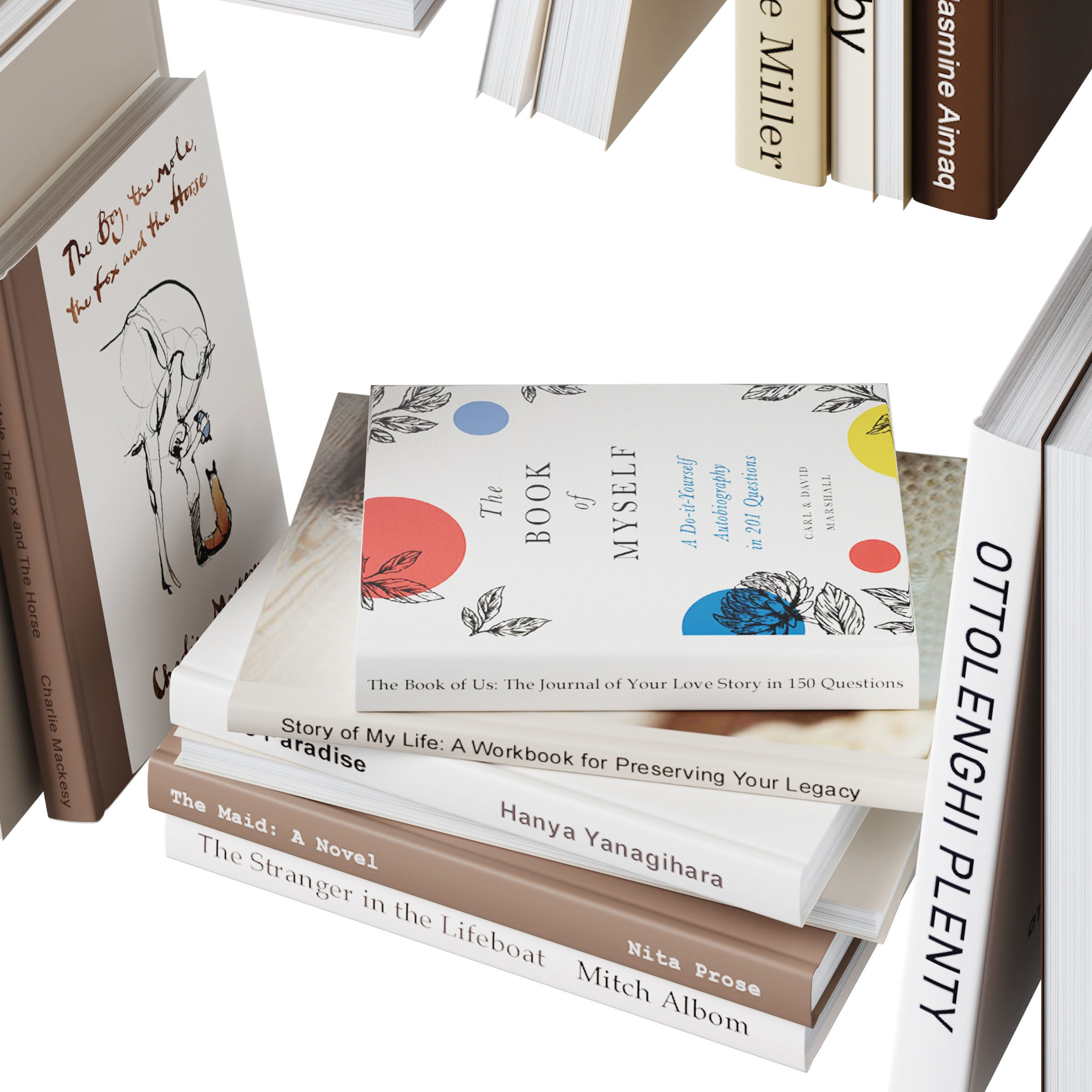 Set of books in beige colors 3D model | CGTrader