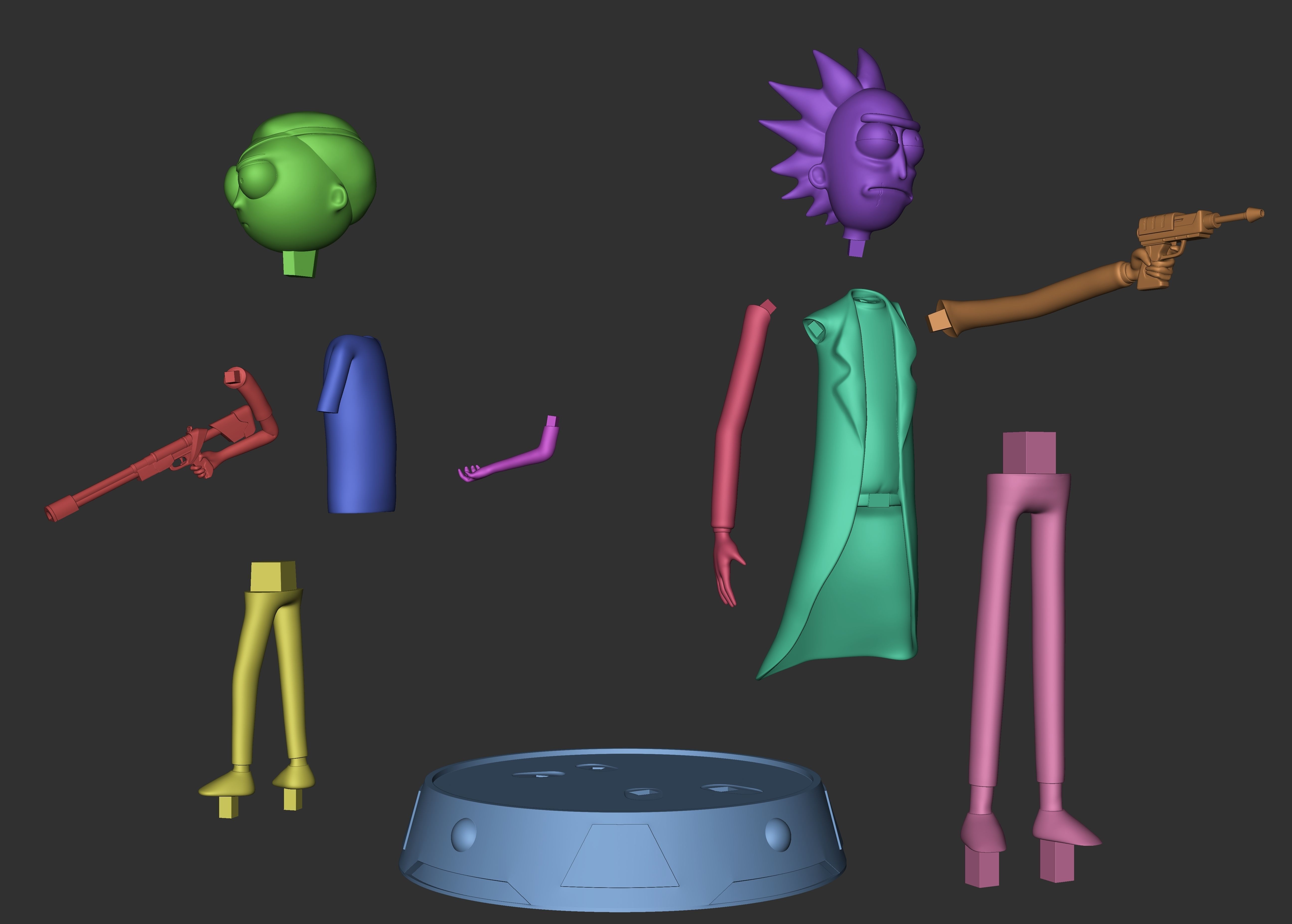 Rick and Morty 3D model 3D printable | CGTrader