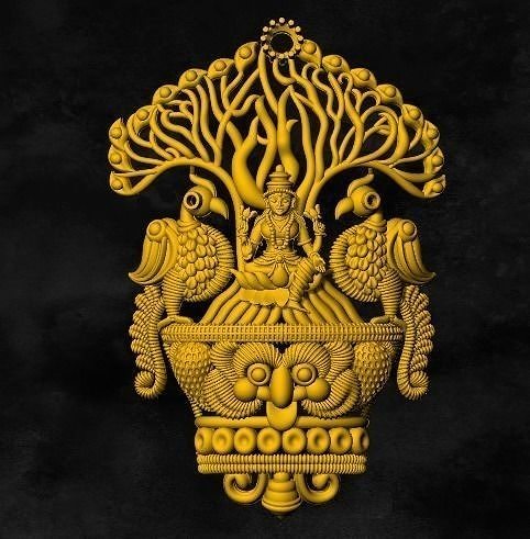lakshmi locket 3D model 3D printable | CGTrader