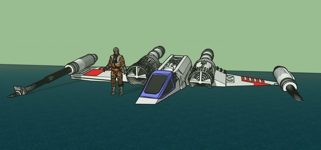 Dagobah Crashed X-wing 3D model 3D printable | CGTrader