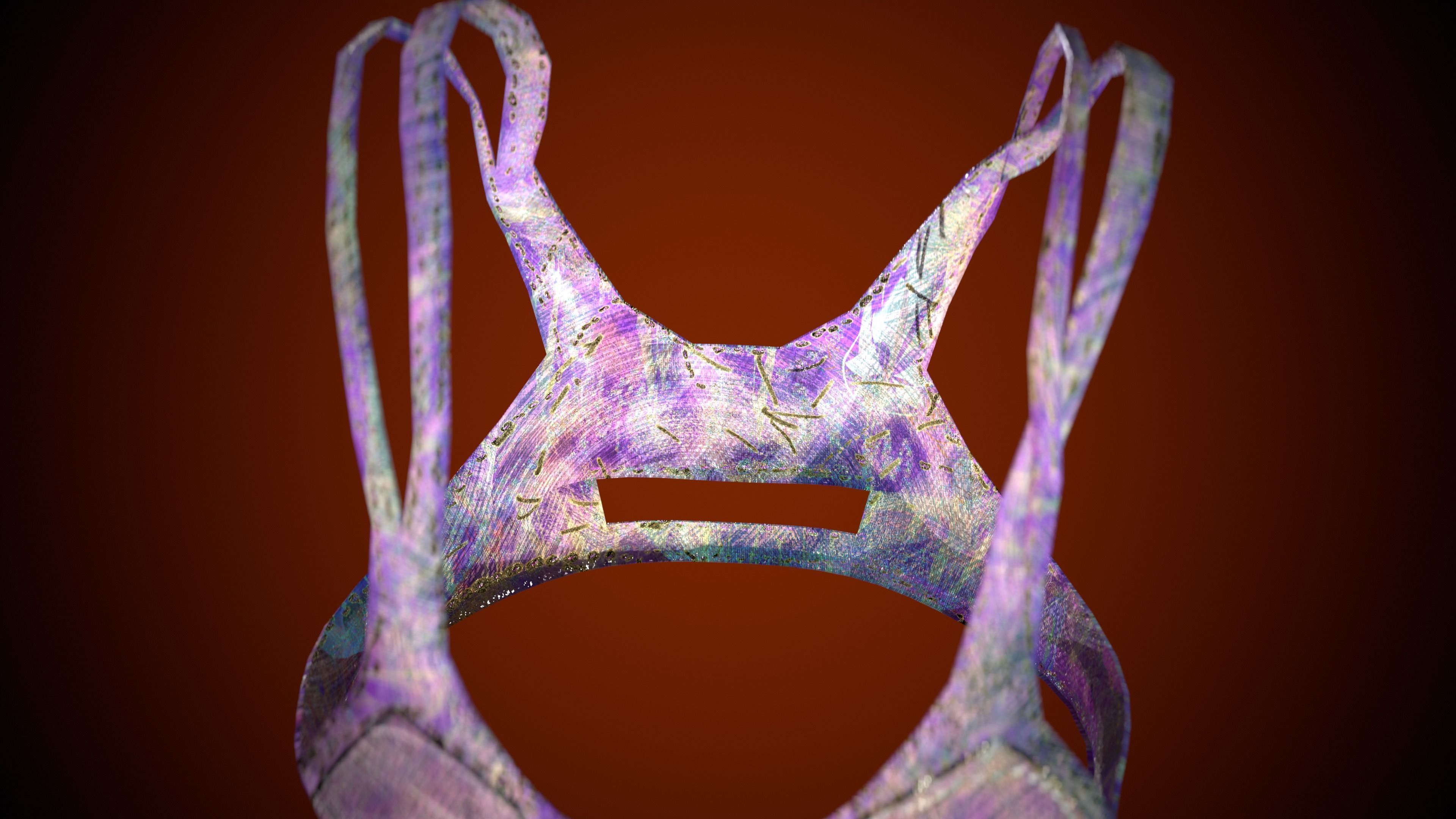 3D model Party Bra Psychedelic Rave CyberPunk Hippy Street VR / AR ...