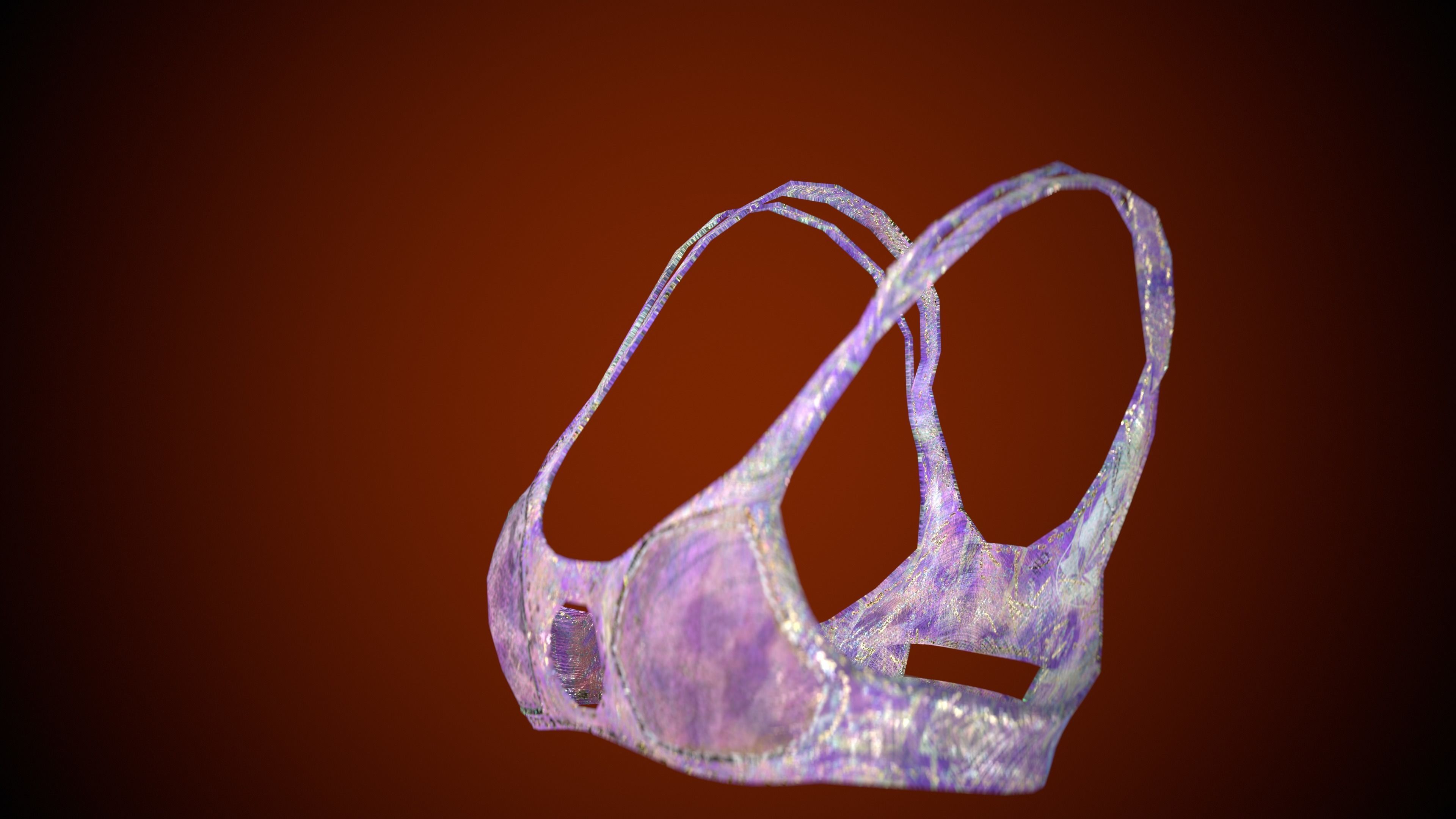 3D model Party Bra Psychedelic Rave CyberPunk Hippy Street VR / AR ...