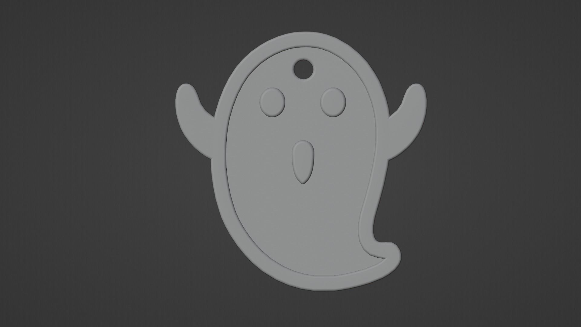 Embossed Ghost Keychain 3D model 3D printable | CGTrader