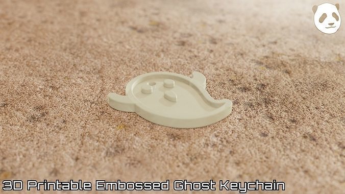 Embossed Ghost Keychain 3D model 3D printable | CGTrader