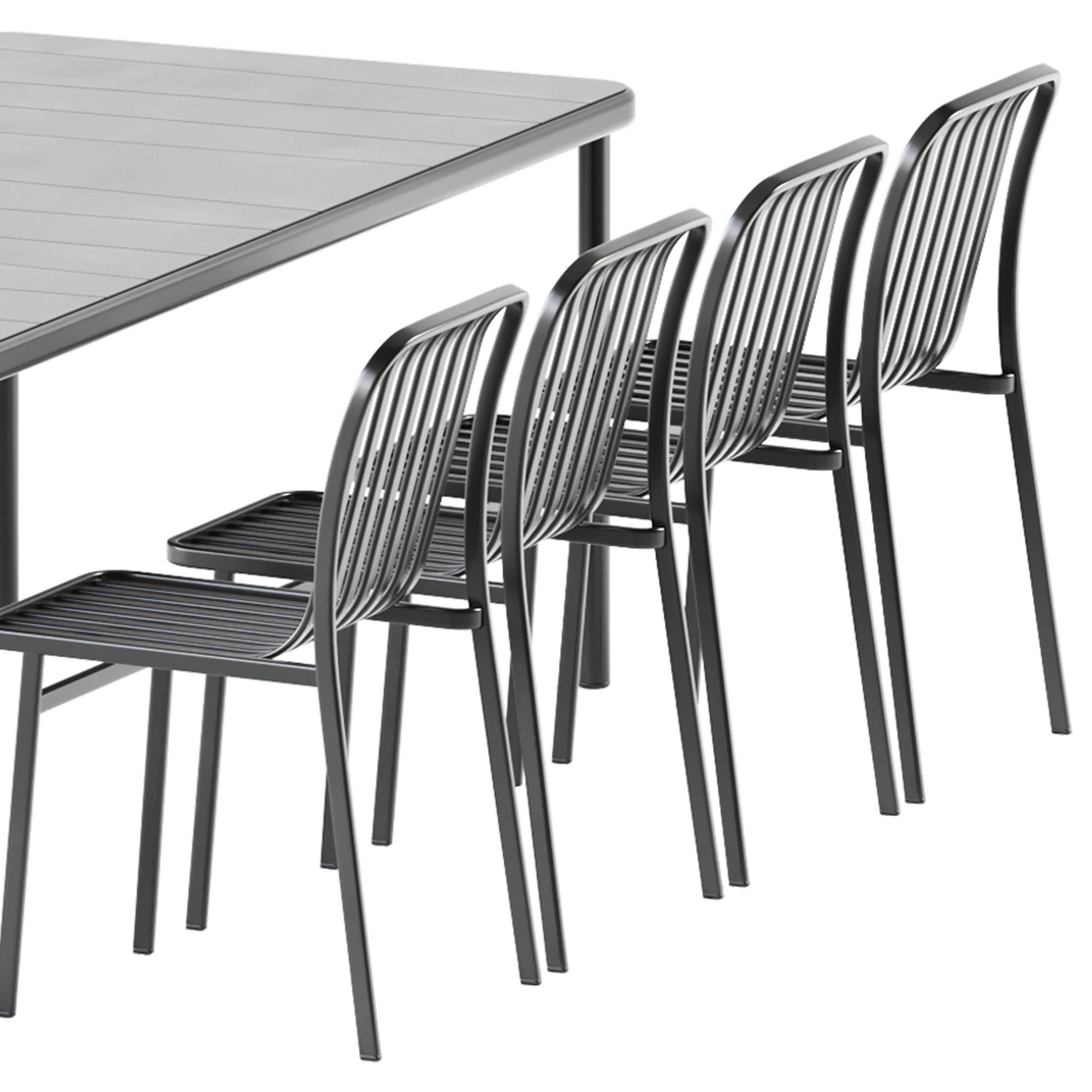 BANGI R220 Table and KANO Stackable Chair by BABEL D 3D model | CGTrader