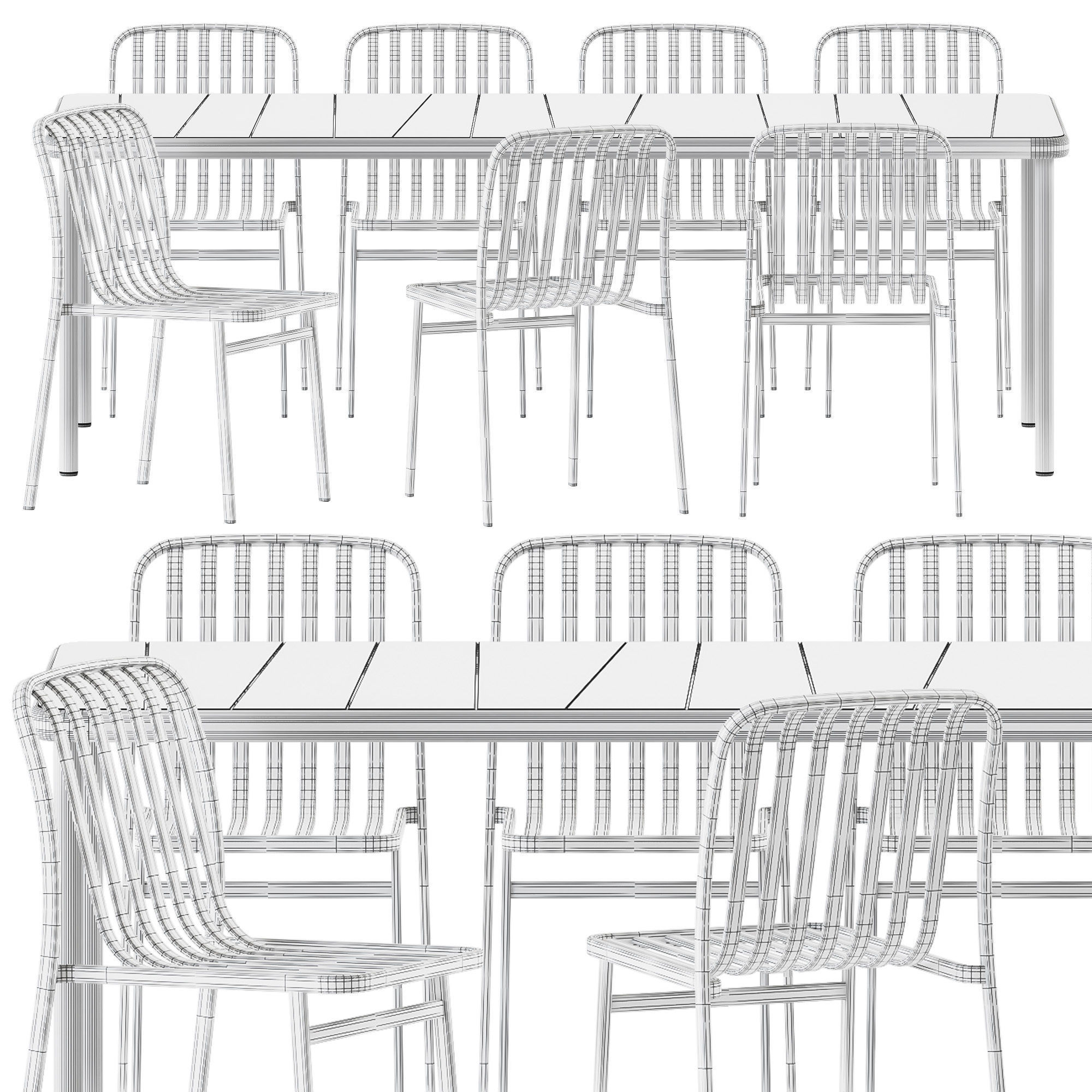 BANGI R220 Table and KANO Stackable Chair by BABEL D 3D model | CGTrader