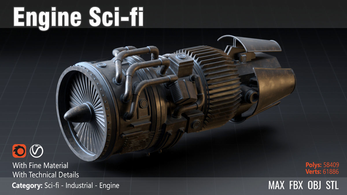 Engine Sci-fi 3D model | CGTrader