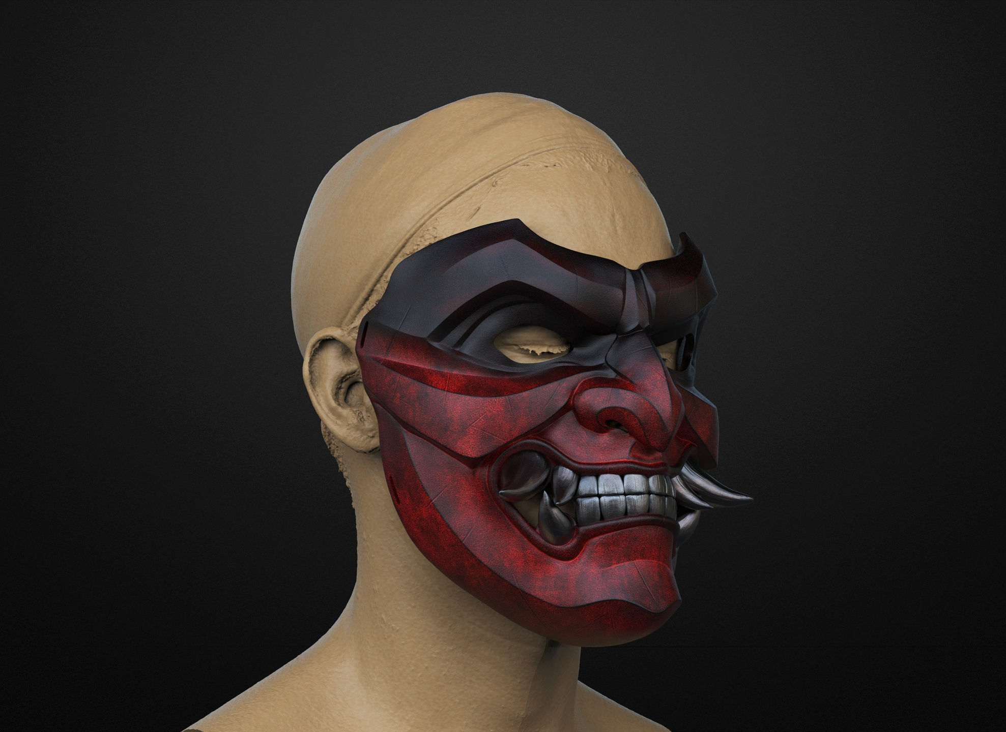 Menpo Samurai Mask 3D model 3D printable | CGTrader
