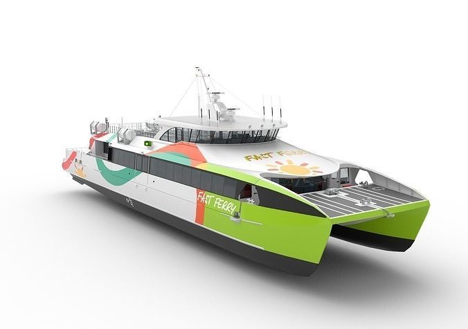 High speed catamaran ferry 3D model | CGTrader
