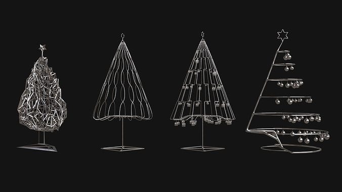 Christmas tree stainless steel sculptures 3D model | CGTrader