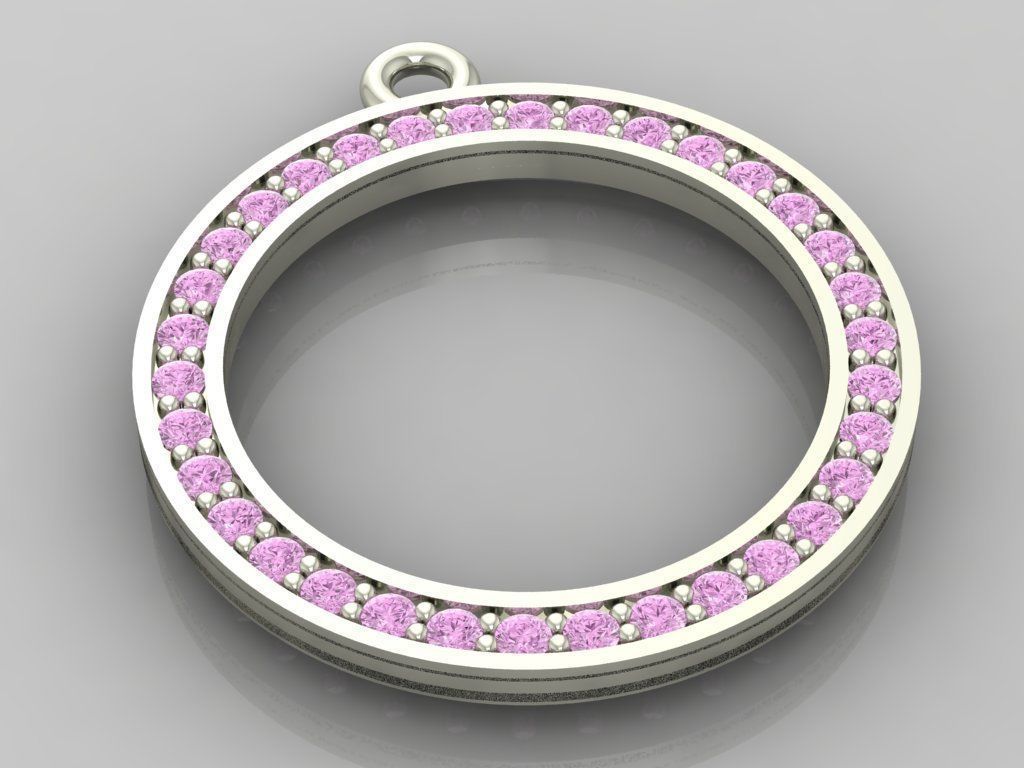 Necklace 3D Print 3D print model 3D print model gold circle p... 3D ...