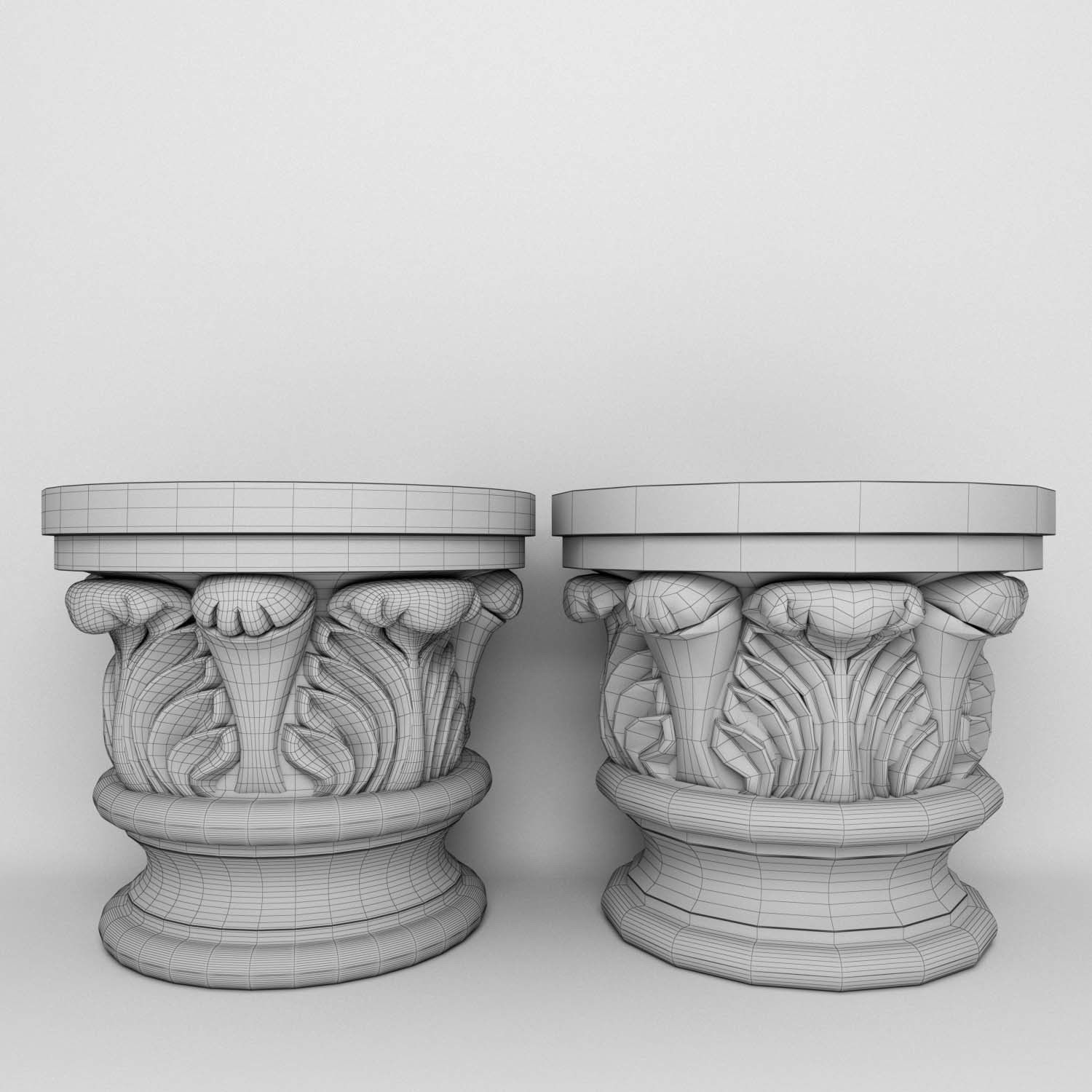column-bracket ornate gold vase 3D model | CGTrader