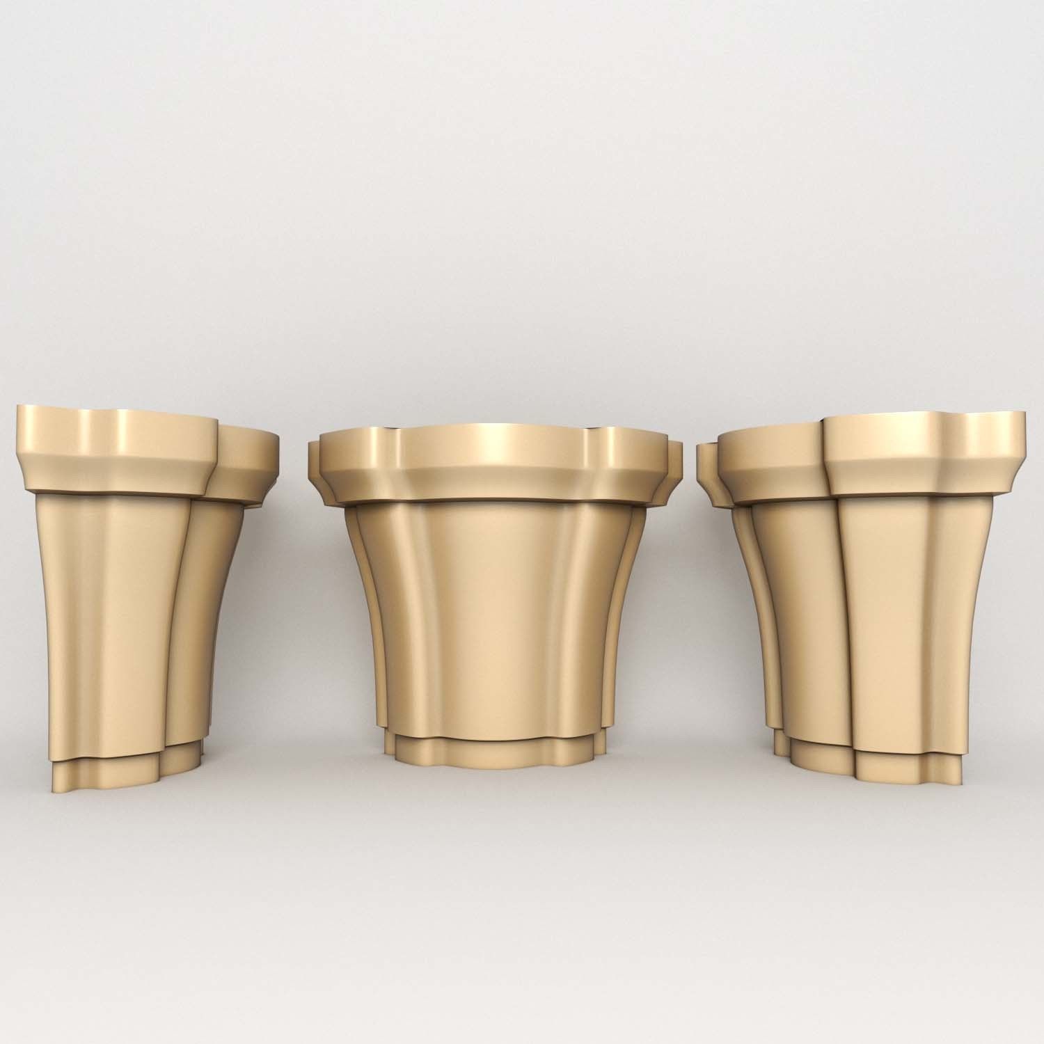 column-bracket ornate gold vase 3D model | CGTrader