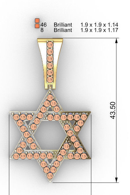 Diamond Star of David 3D model 3D printable | CGTrader