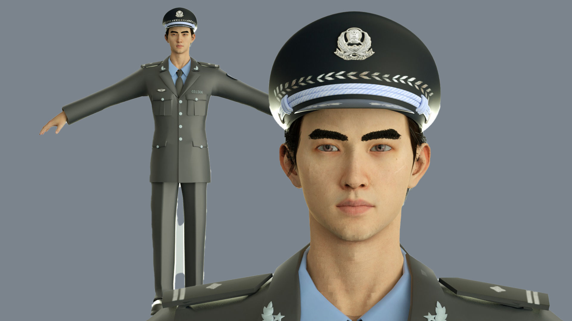 chinese police officer big brother 3D model | CGTrader
