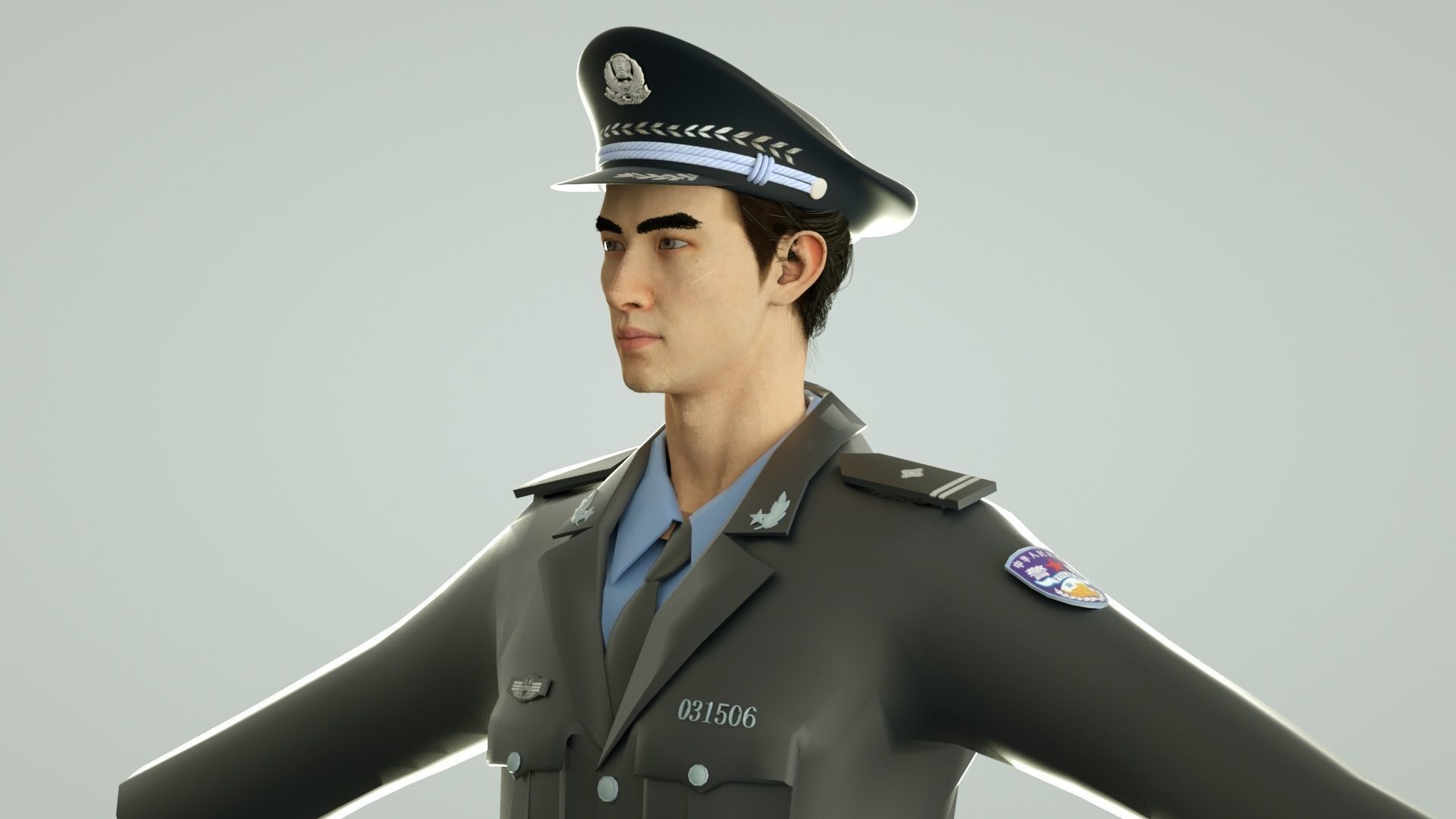 chinese police officer big brother 3D model | CGTrader
