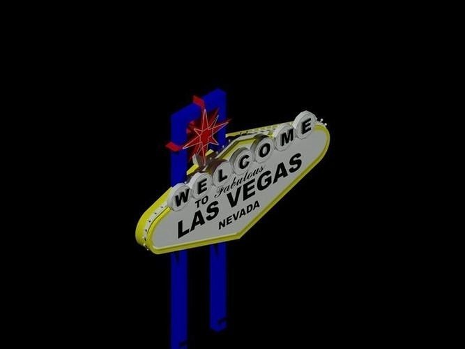 las vegas sign free 3D model 3D printable | CGTrader