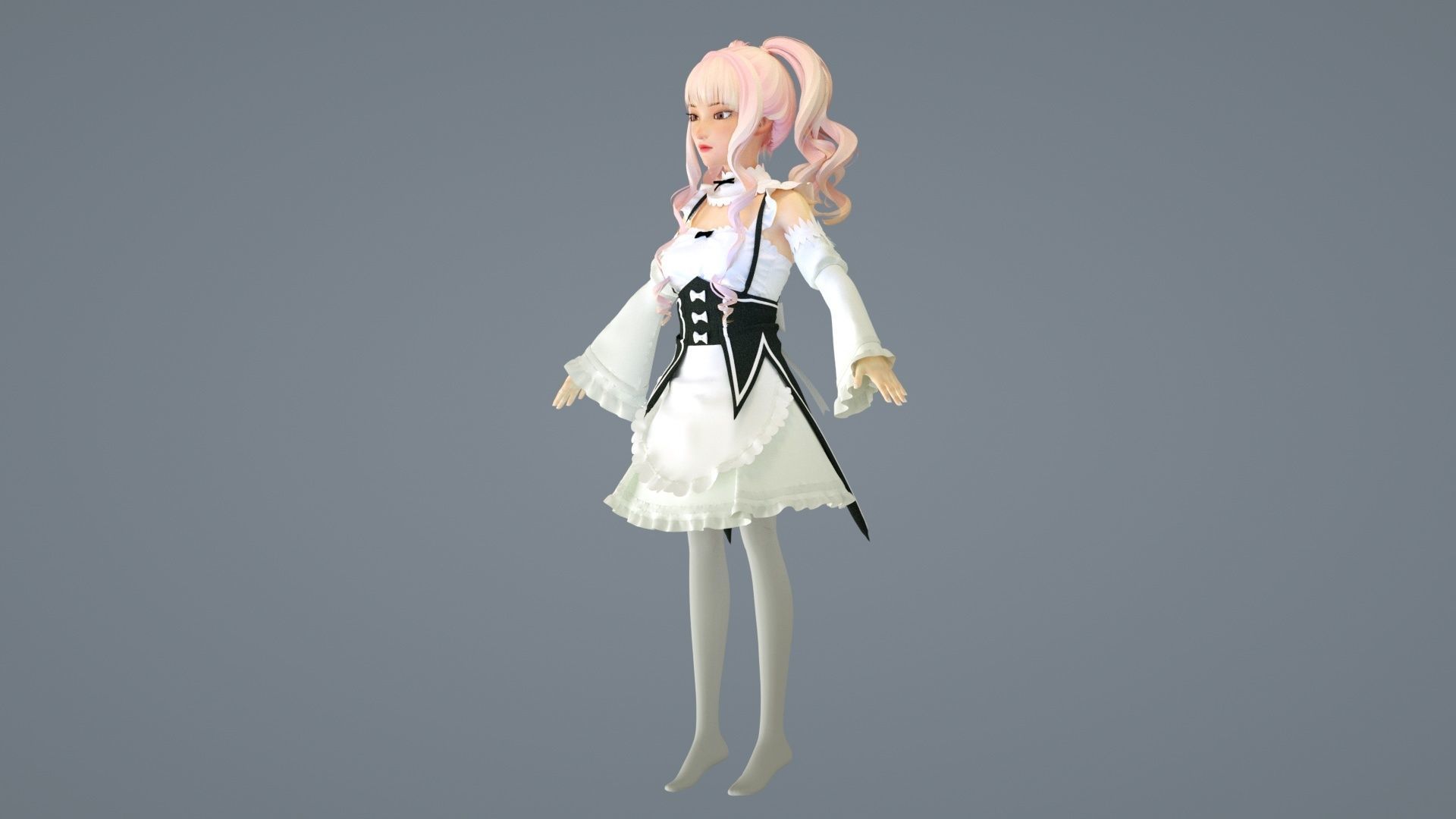 virtual idol maid servant maid 3D model | CGTrader