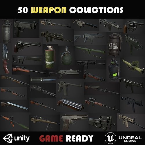 3D model Weapon Pack VR / AR / low-poly | CGTrader