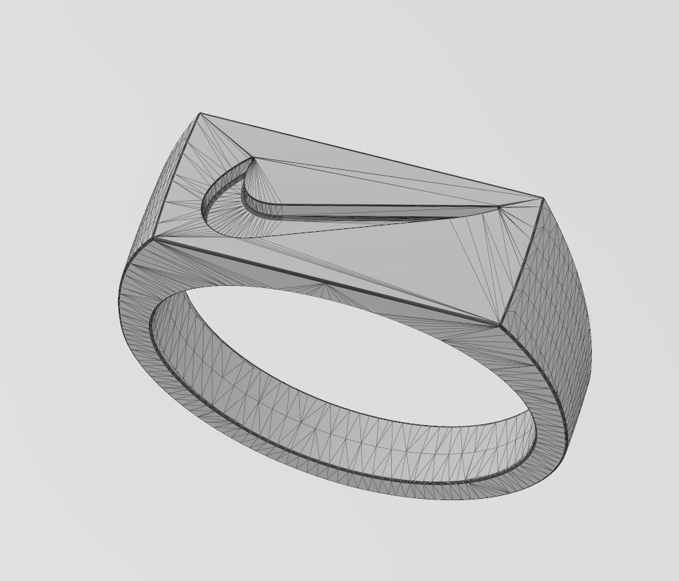 Rectangular Nike engraving signet US sizes 6to9 3D model 3D printable ...