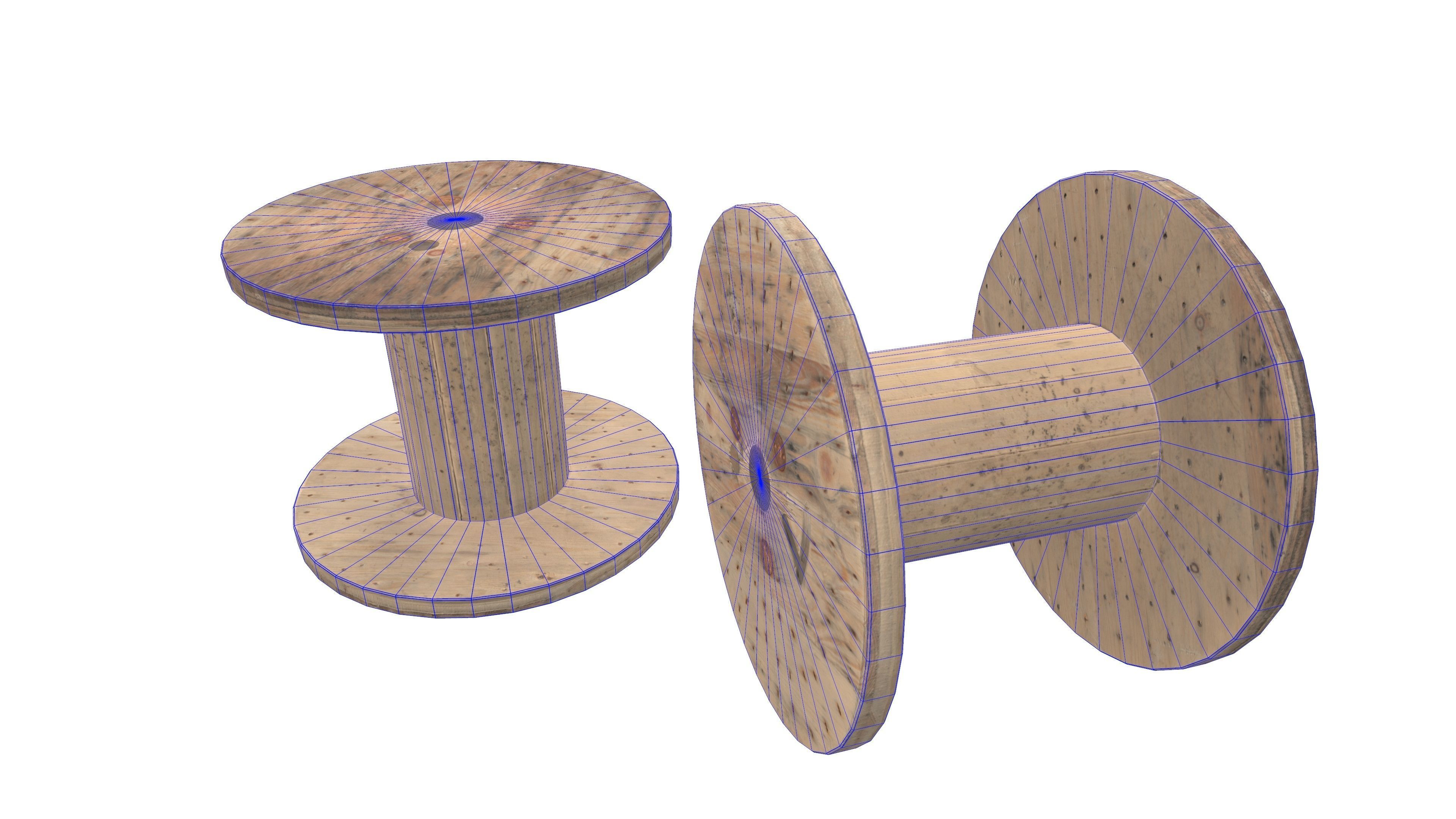 3D model Wooden Cable Reel 3D Model AR VR PBR VR / AR / low-poly | CGTrader