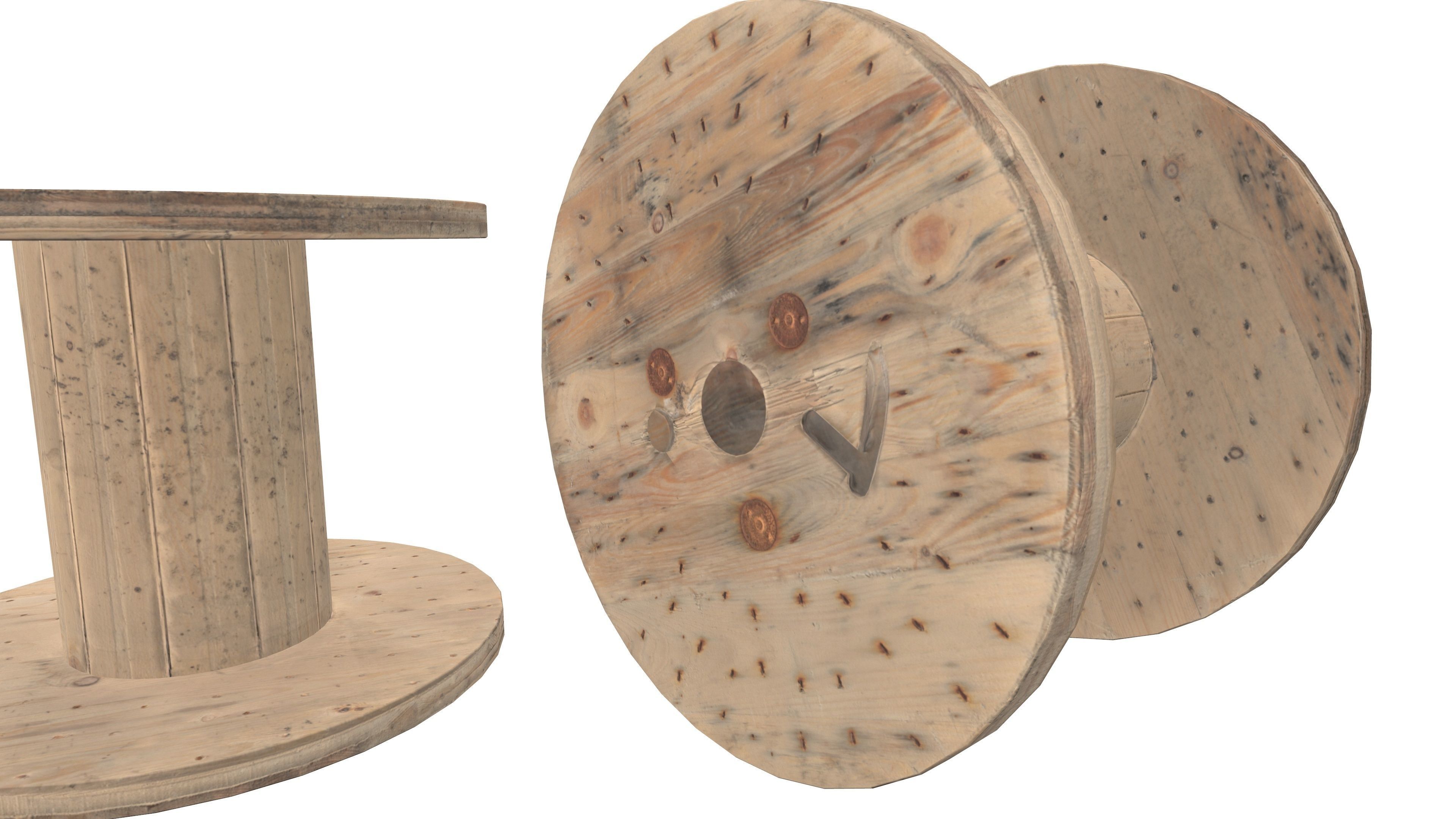 3D model Wooden Cable Reel 3D Model AR VR PBR VR / AR / low-poly | CGTrader
