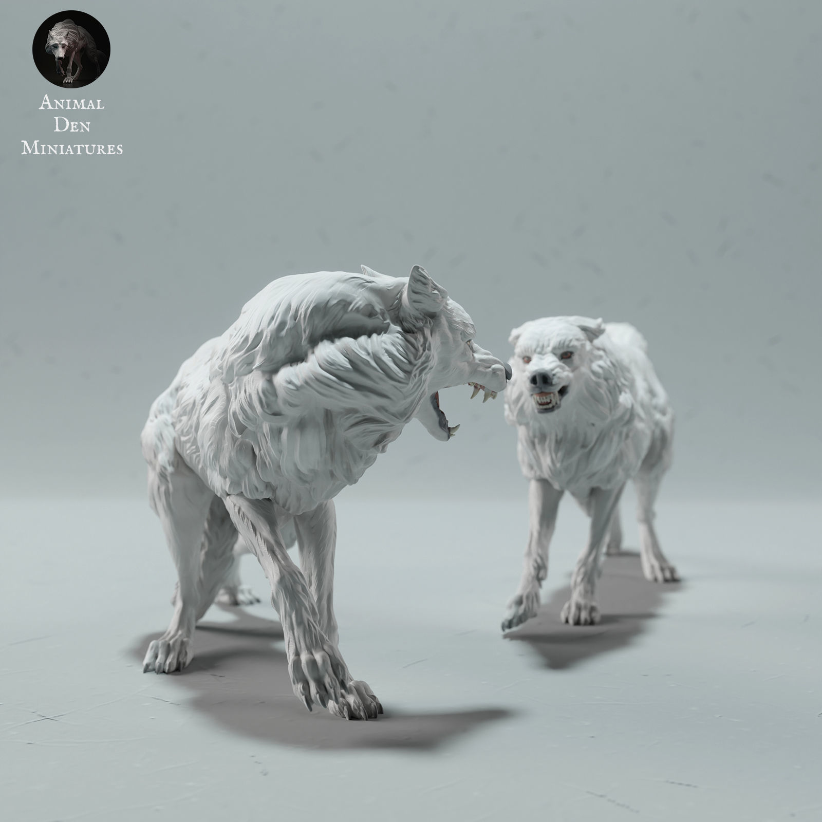 Arctic Wolves Fighting 3D model 3D printable | CGTrader