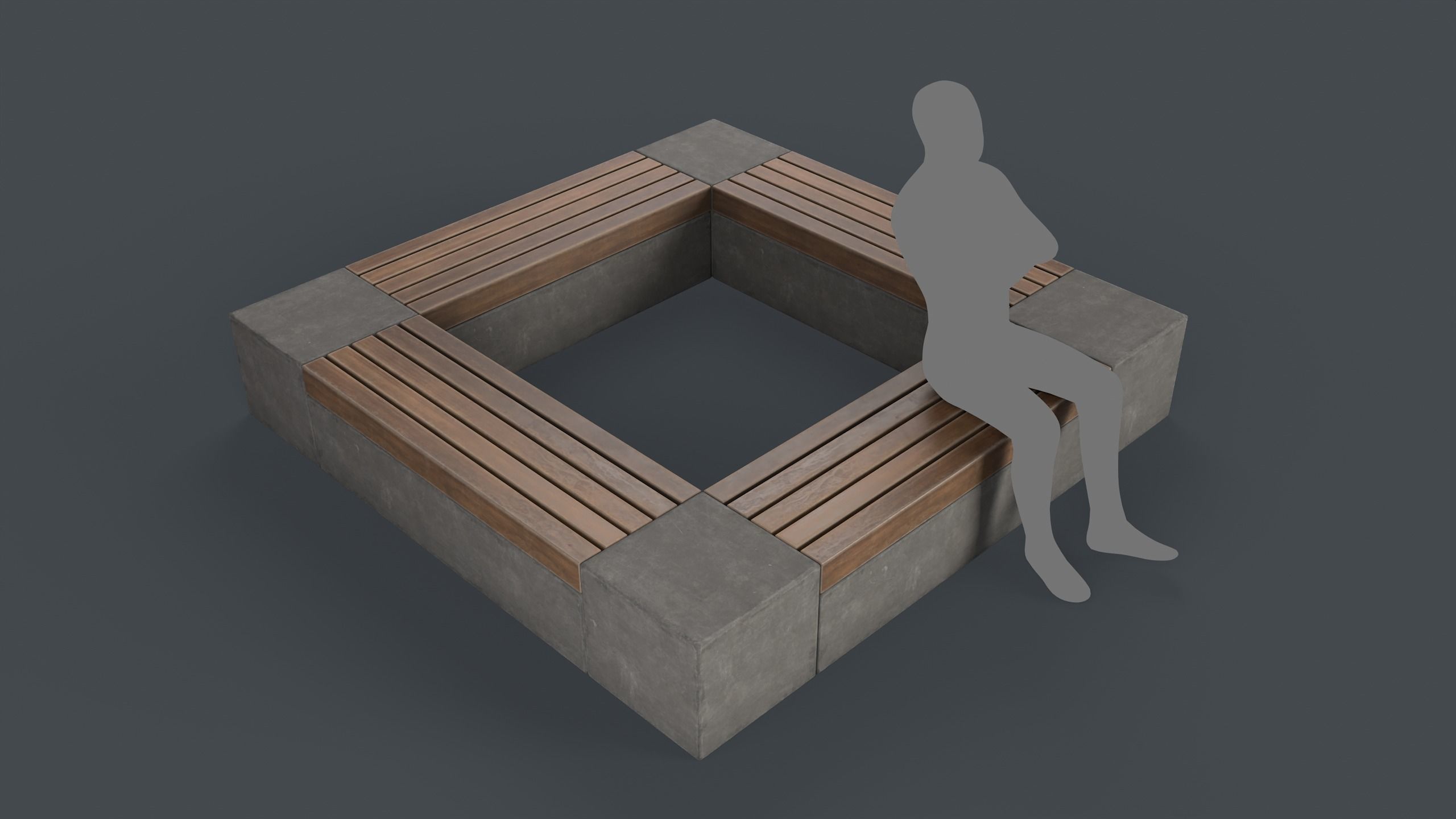 3D model Modern Outdoor Bench 115 PBR Game Ready VR / AR / low-poly ...