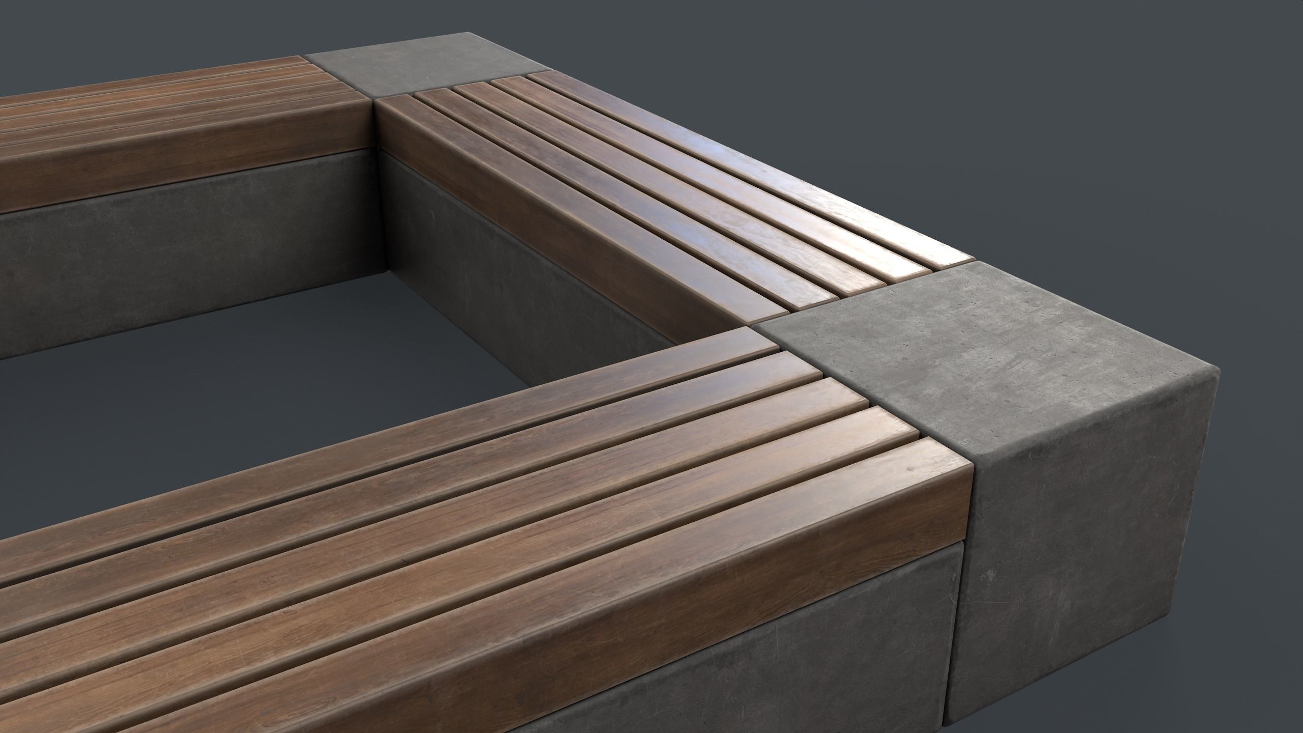 3D model Modern Outdoor Bench 115 PBR Game Ready VR / AR / low-poly ...