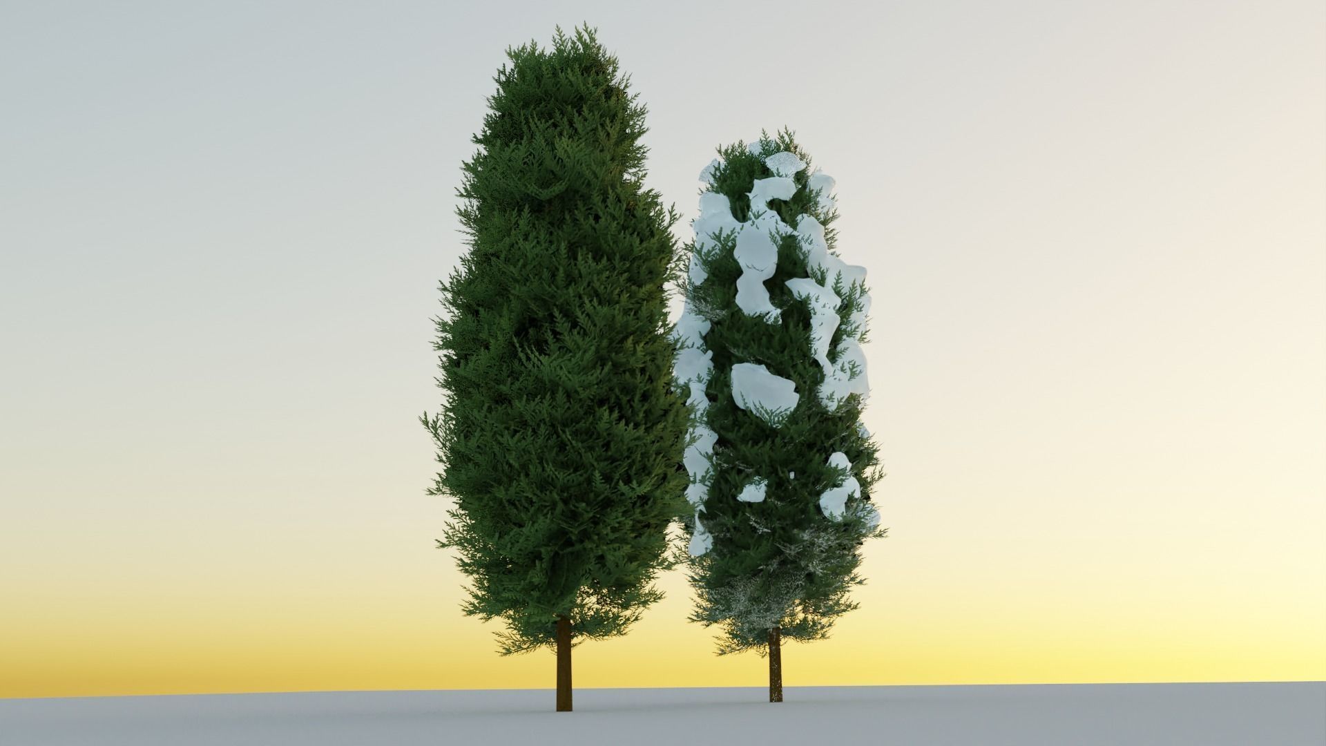 Tree normal snowy 3D model | CGTrader