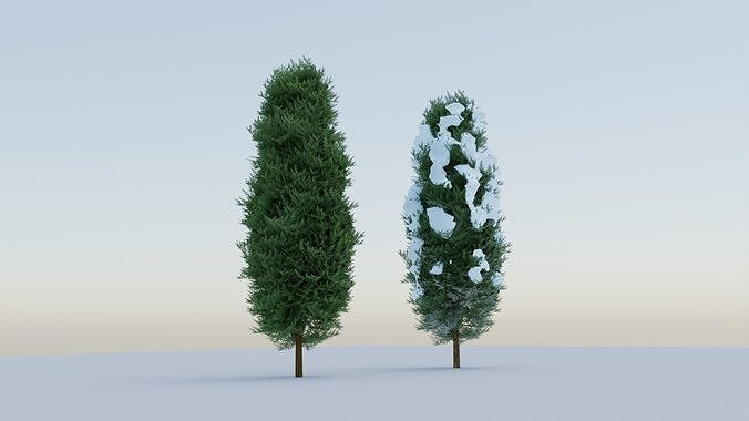 Tree normal snowy 3D model | CGTrader