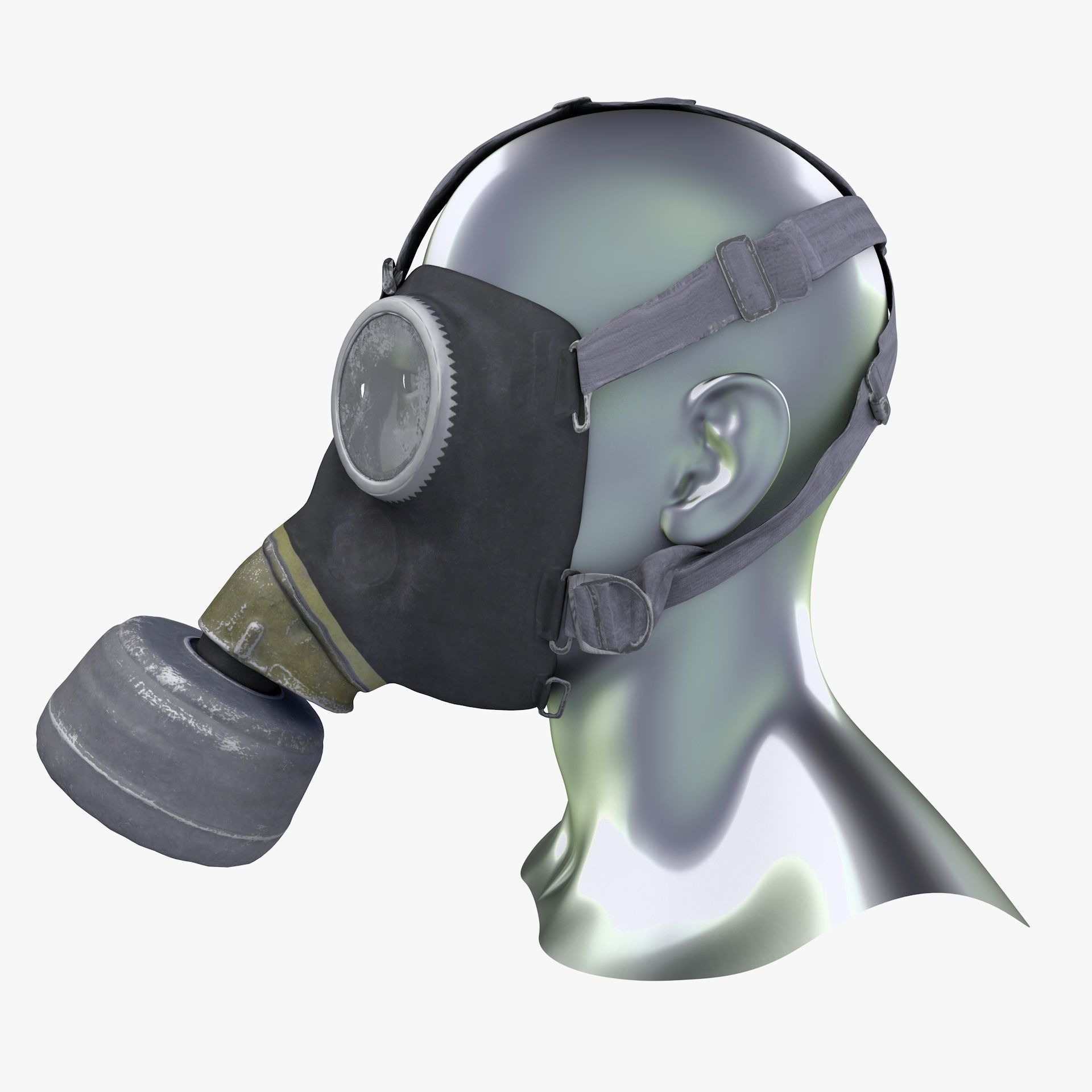 3D model WWII German Gas Mask M38 Low Poly VR / AR / low-poly | CGTrader