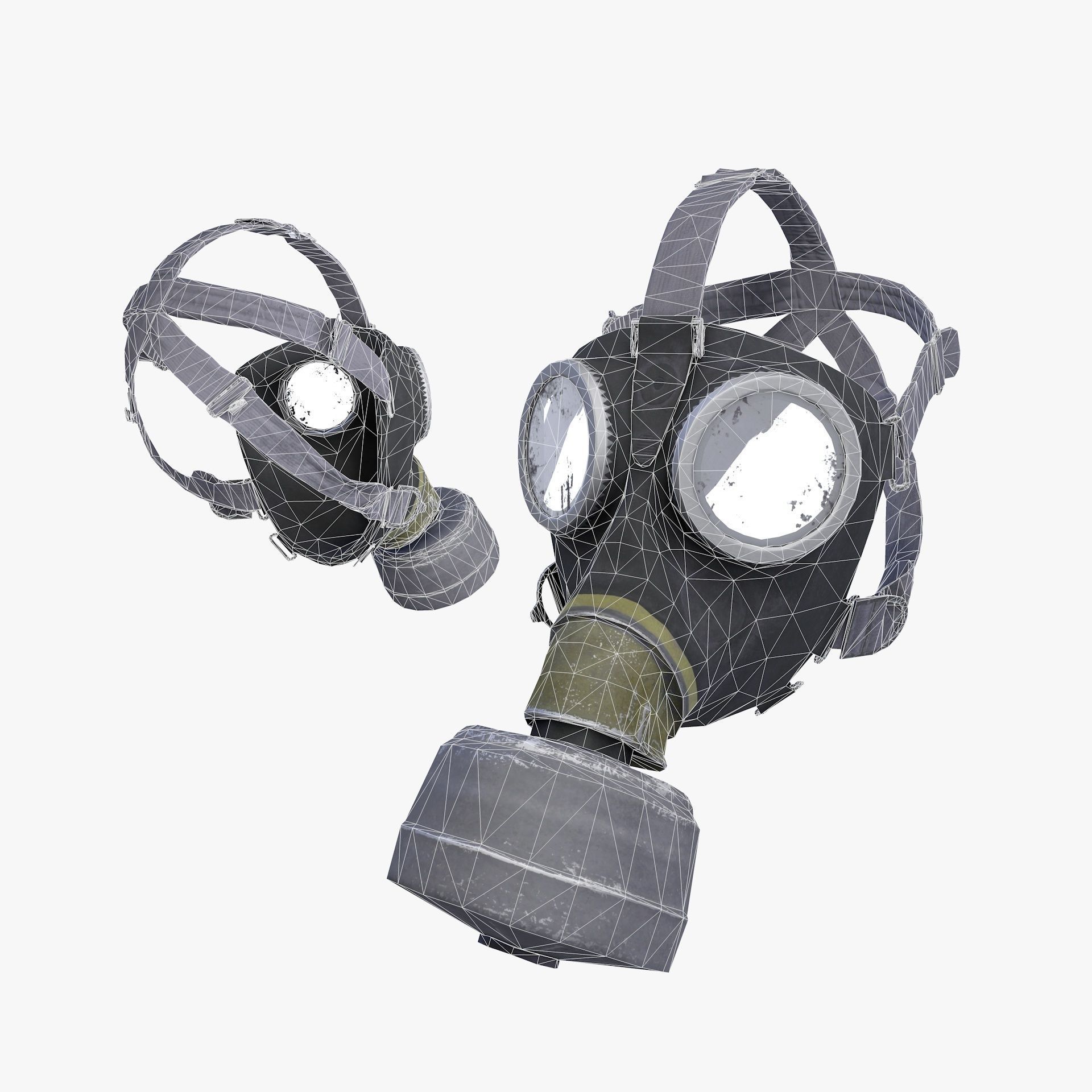 3D model WWII German Gas Mask M38 Low Poly VR / AR / low-poly | CGTrader