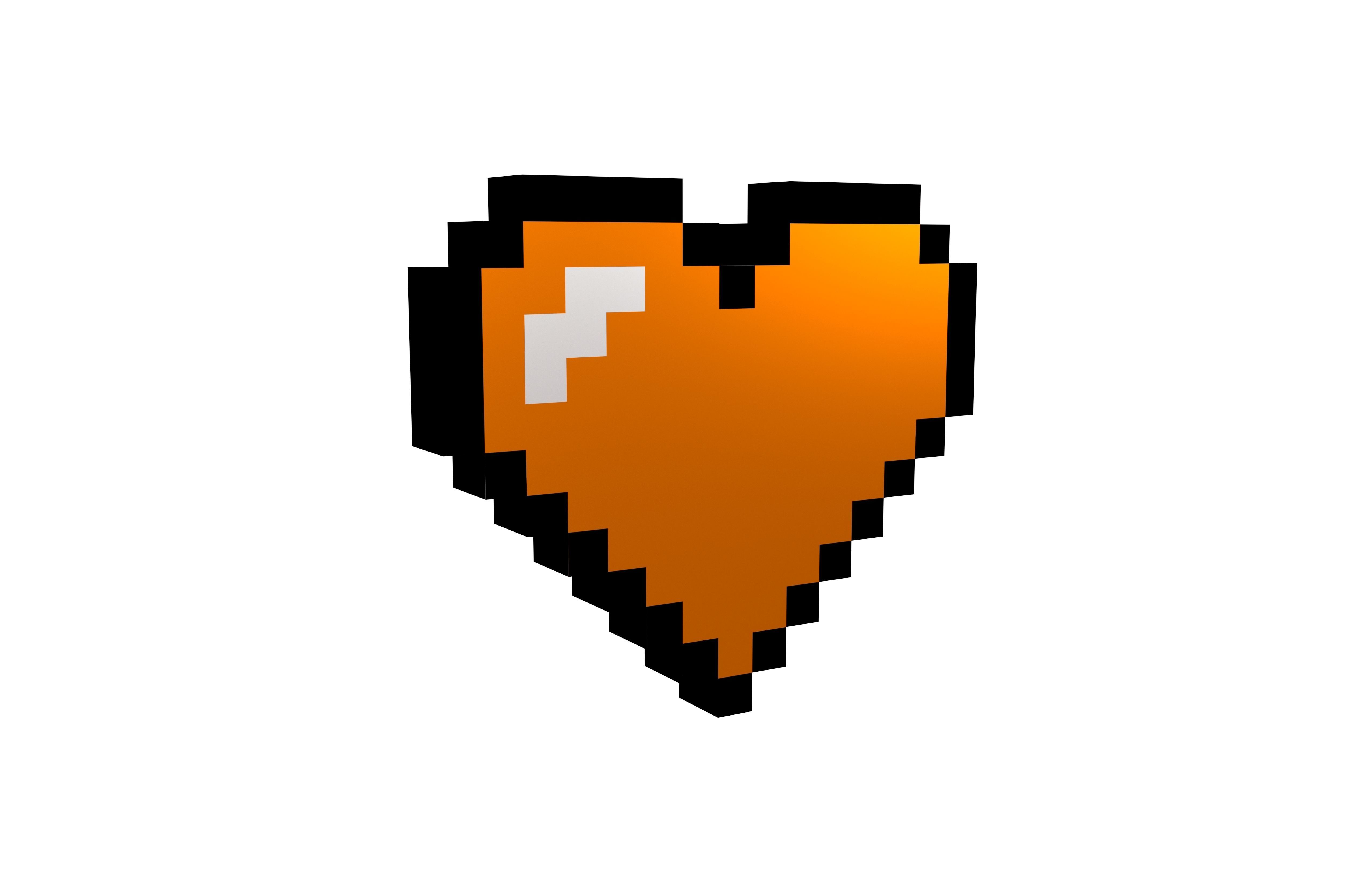 3D model Pixel Heart v1 012 VR / AR / low-poly | CGTrader