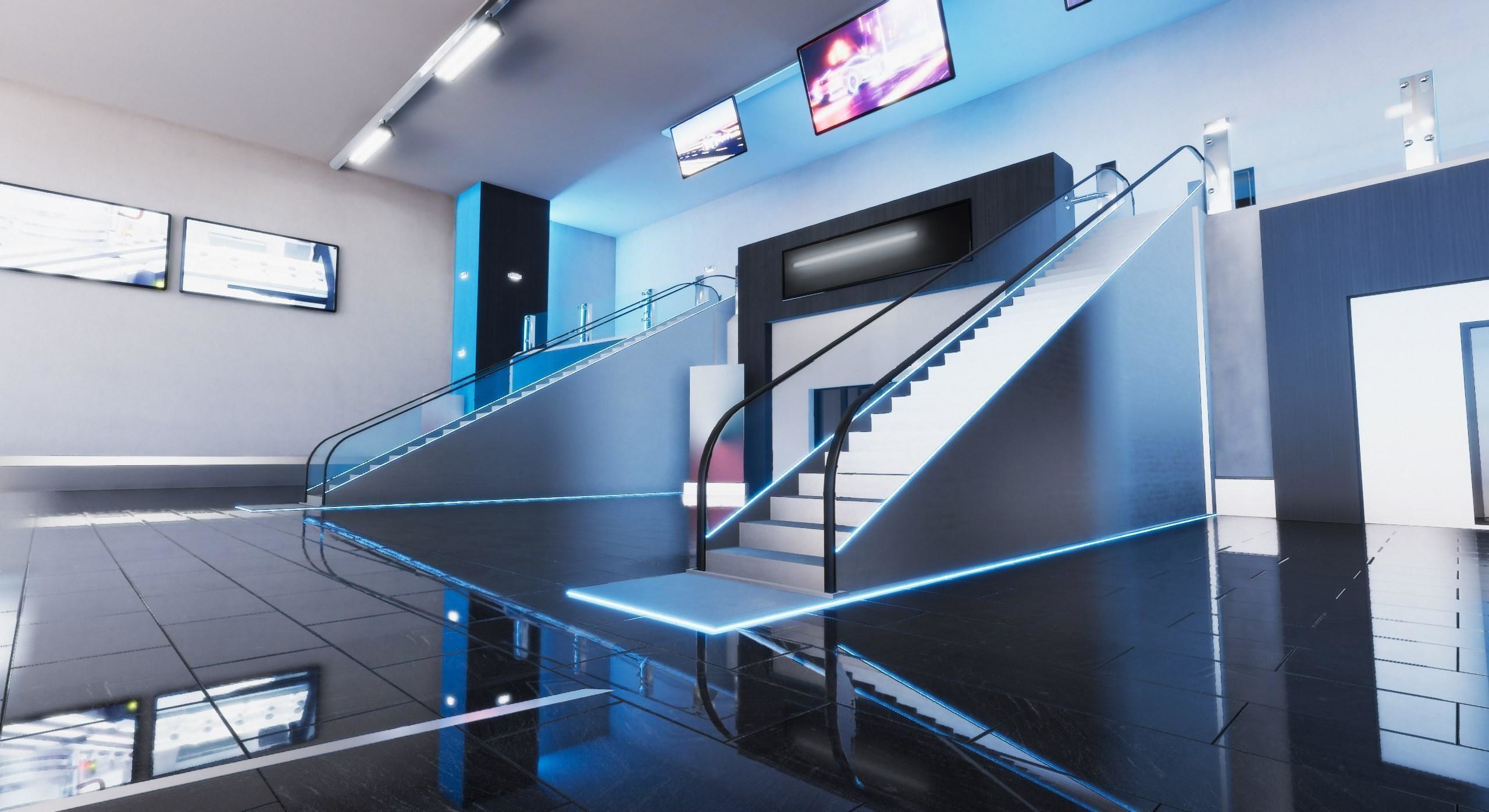 3D model Business Center Lobby Interior Unity asset VR / AR / low-poly ...