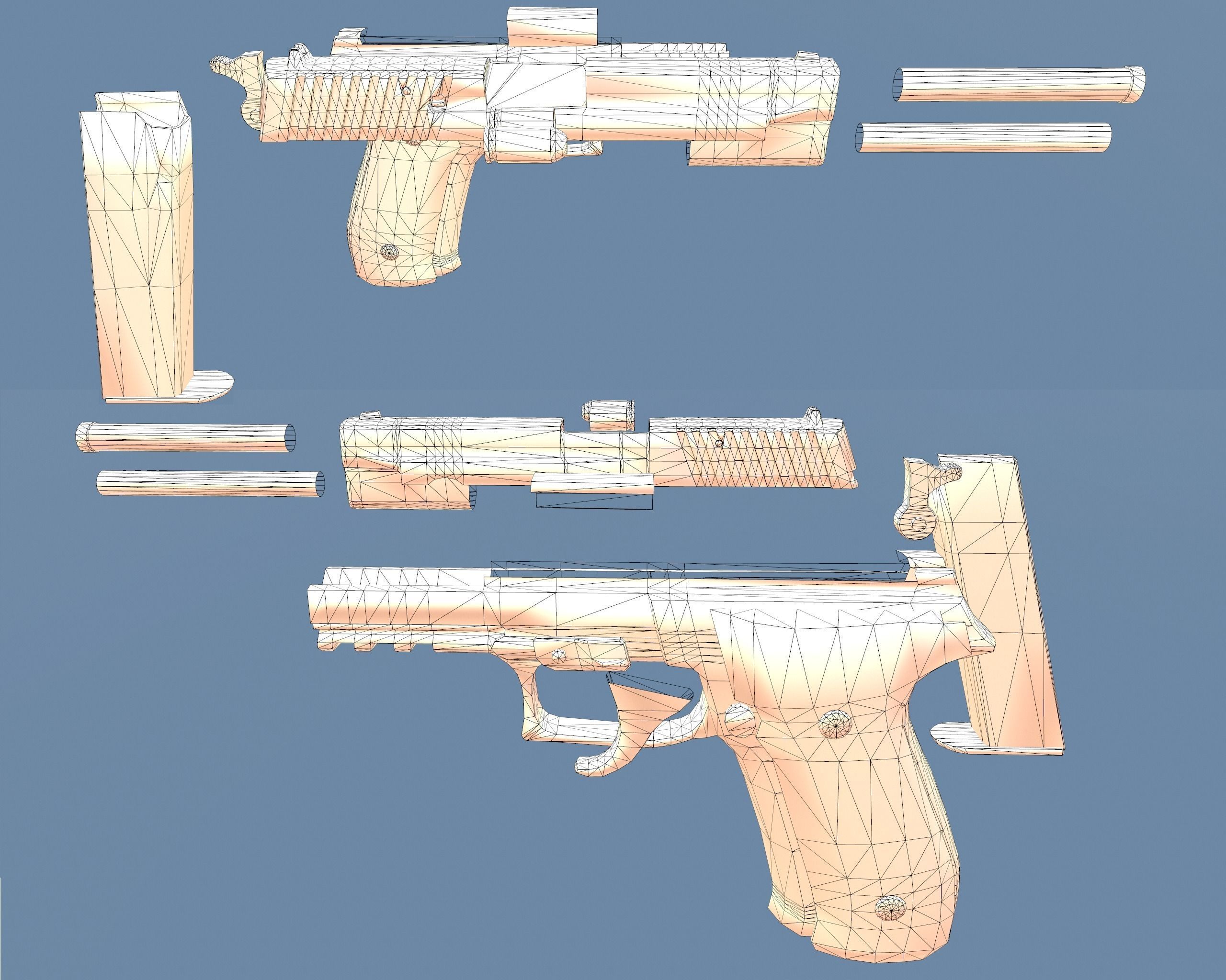 Sig Sauer P250 - Gamepoly free VR / AR / low-poly 3D model | CGTrader