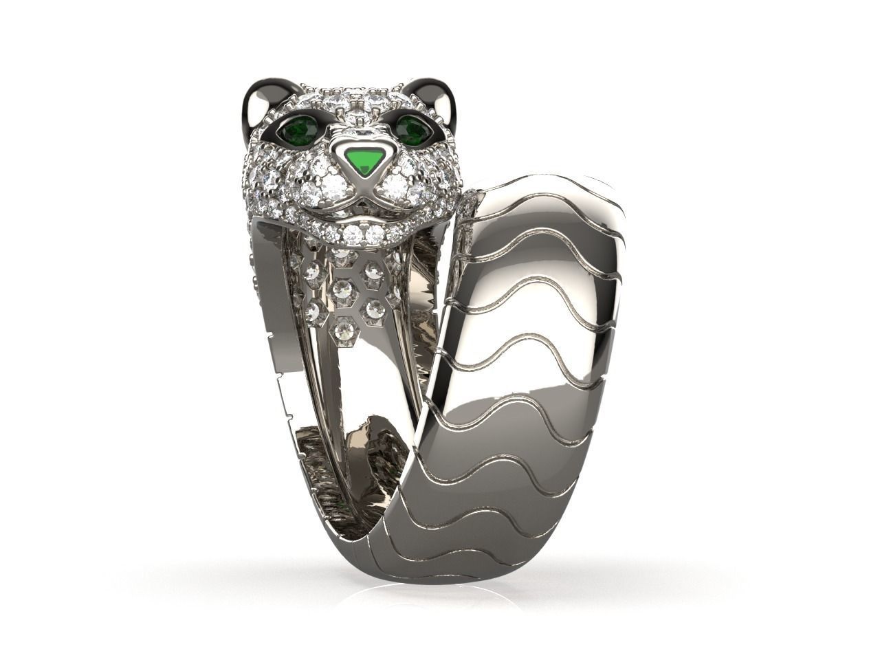 Diamond Leopard Ring 2 3D model 3D printable | CGTrader
