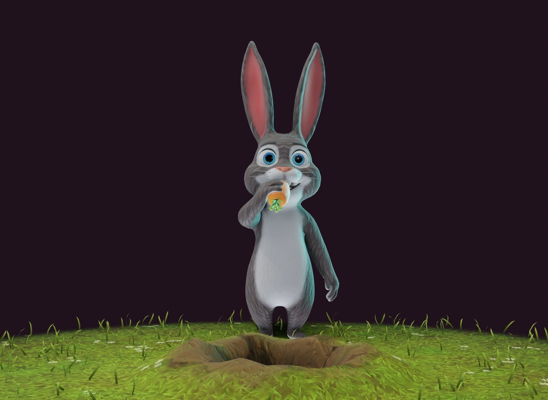 3D model Cartoon Animated Rabbit with Props 3D Model VR / AR / low-poly ...