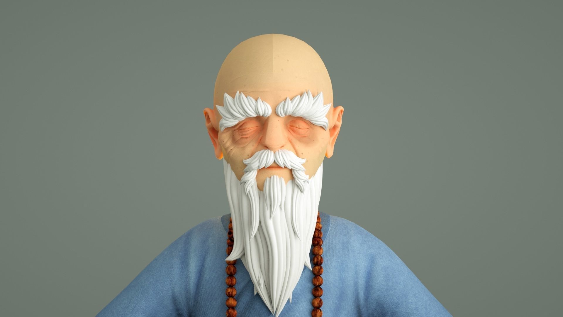 cartoon monk old monk abbot master master master monk 3D model | CGTrader