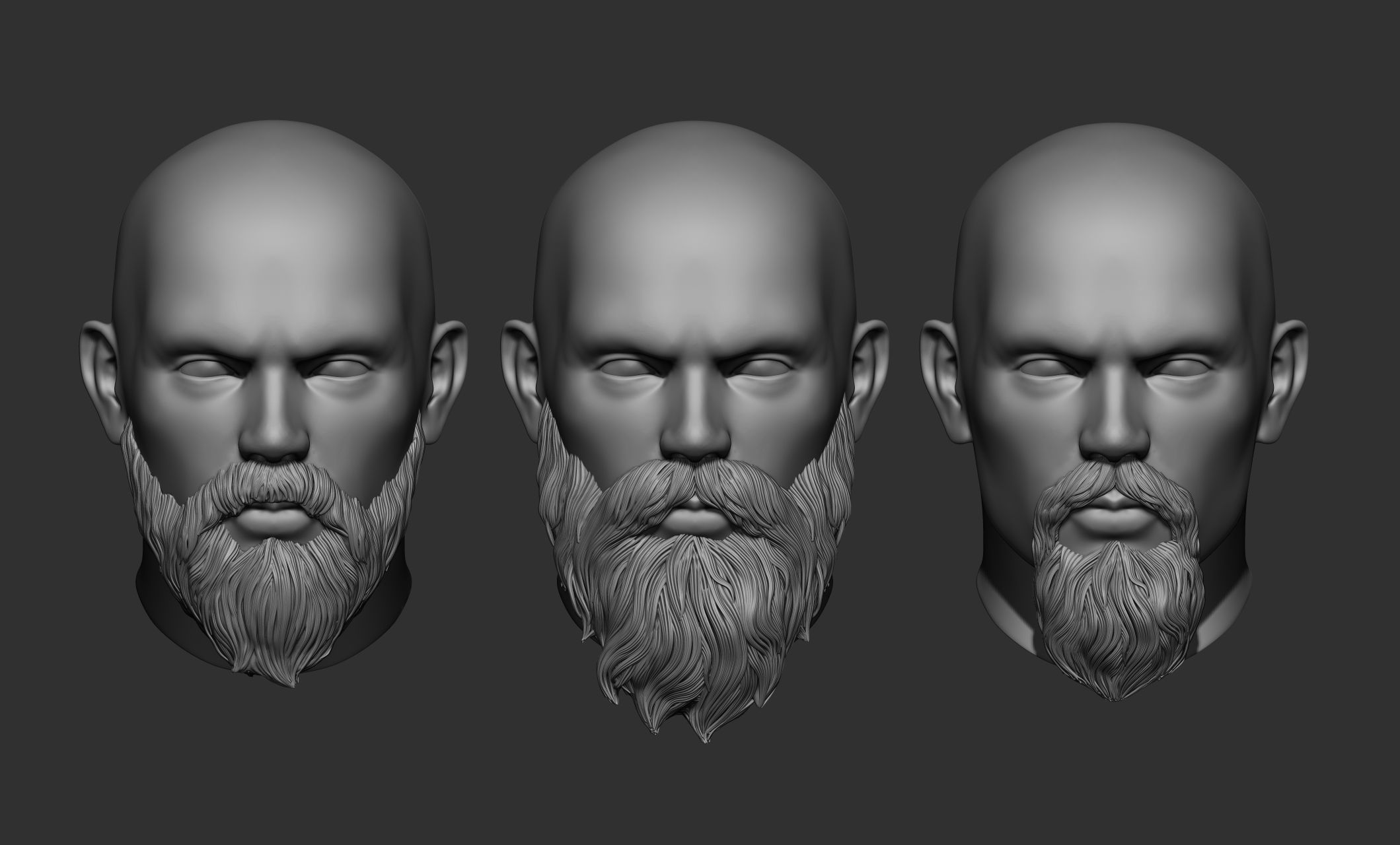Beard Collection - 18 beard Sculpts 3D model | CGTrader