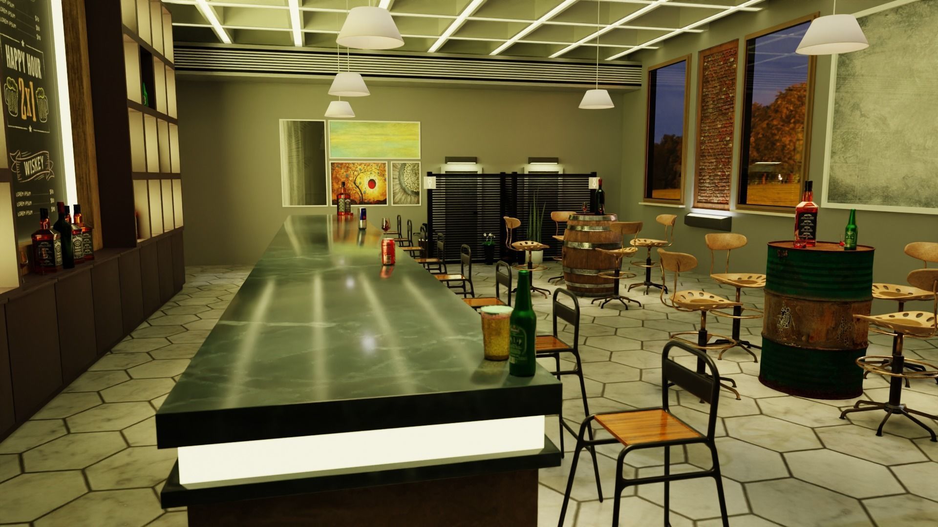 3D model Pub Bar Interior VR / AR / low-poly | CGTrader
