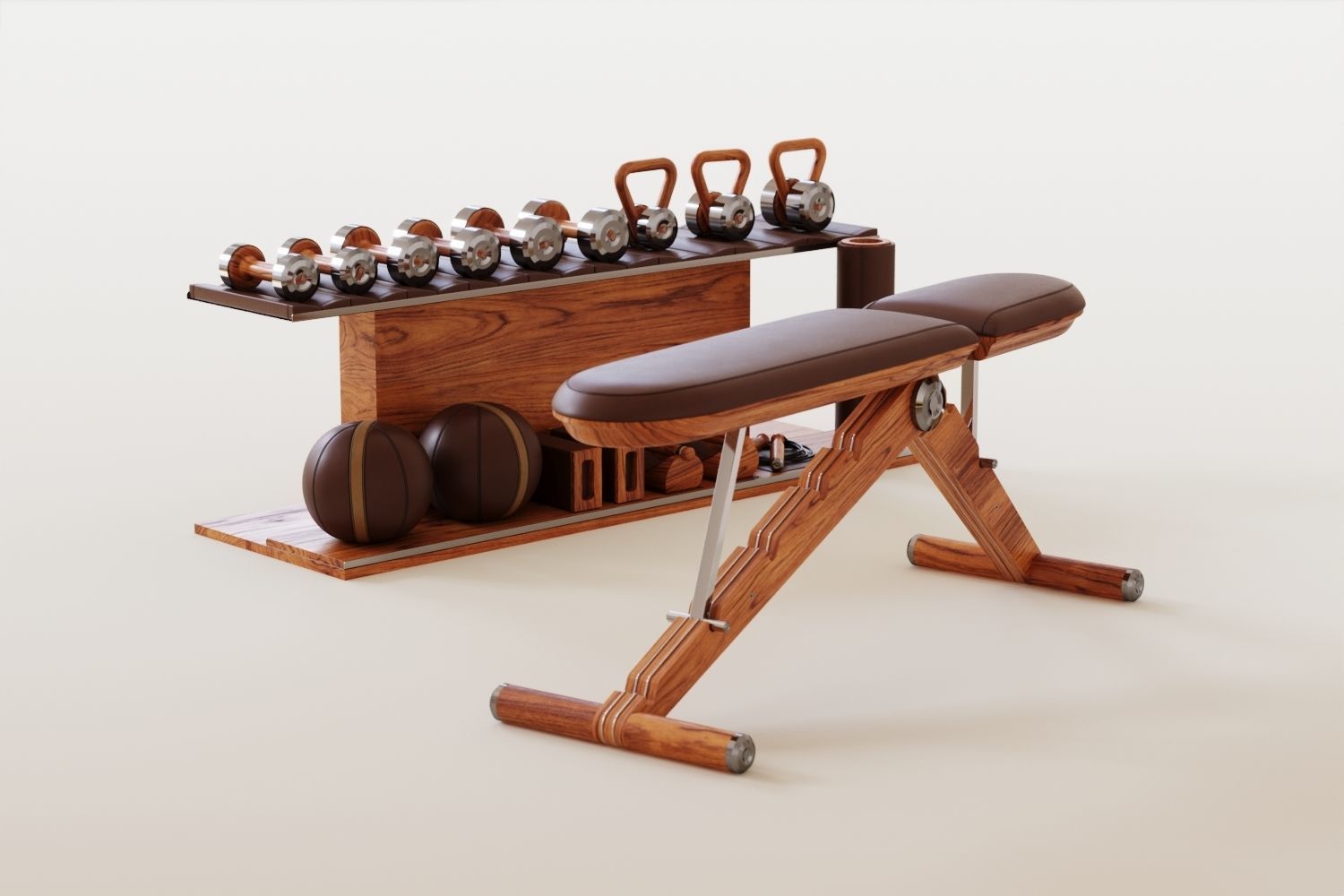 Luxury exercise kit 3D model | CGTrader