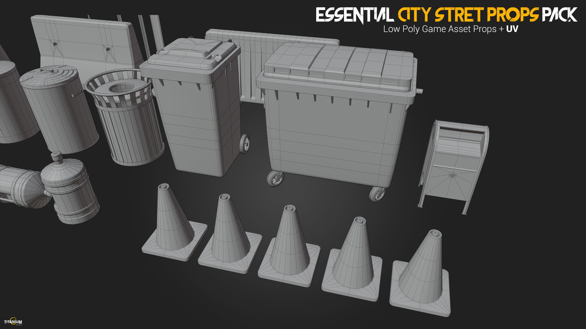 3D model Essential City Street Props Pack VR / AR / low-poly | CGTrader