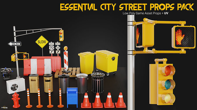 3D model Essential City Street Props Pack VR / AR / low-poly | CGTrader