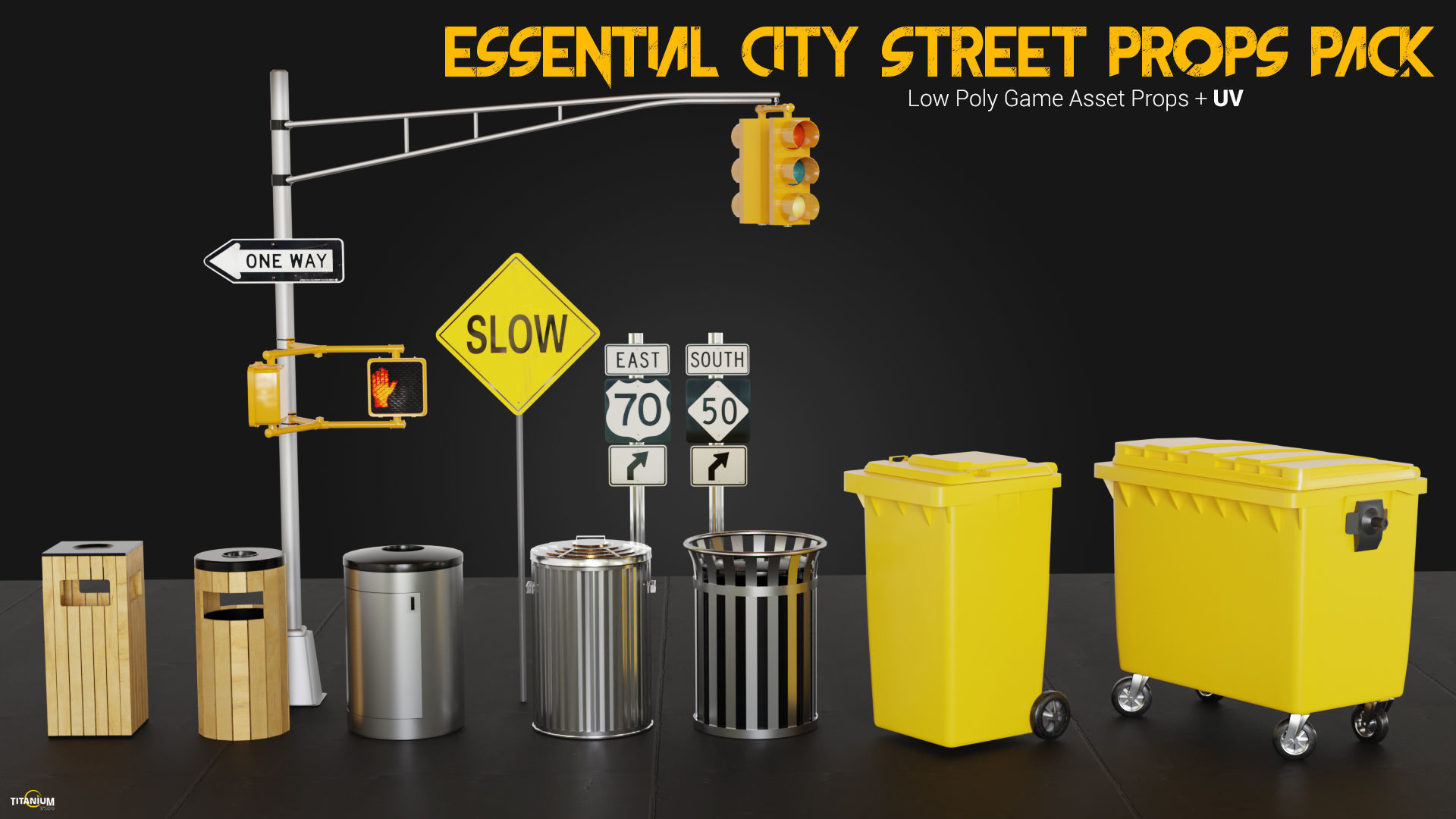 3D model Essential City Street Props Pack VR / AR / low-poly | CGTrader