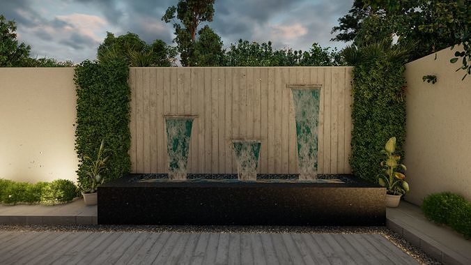 Waterbody water fountain 3D model | CGTrader