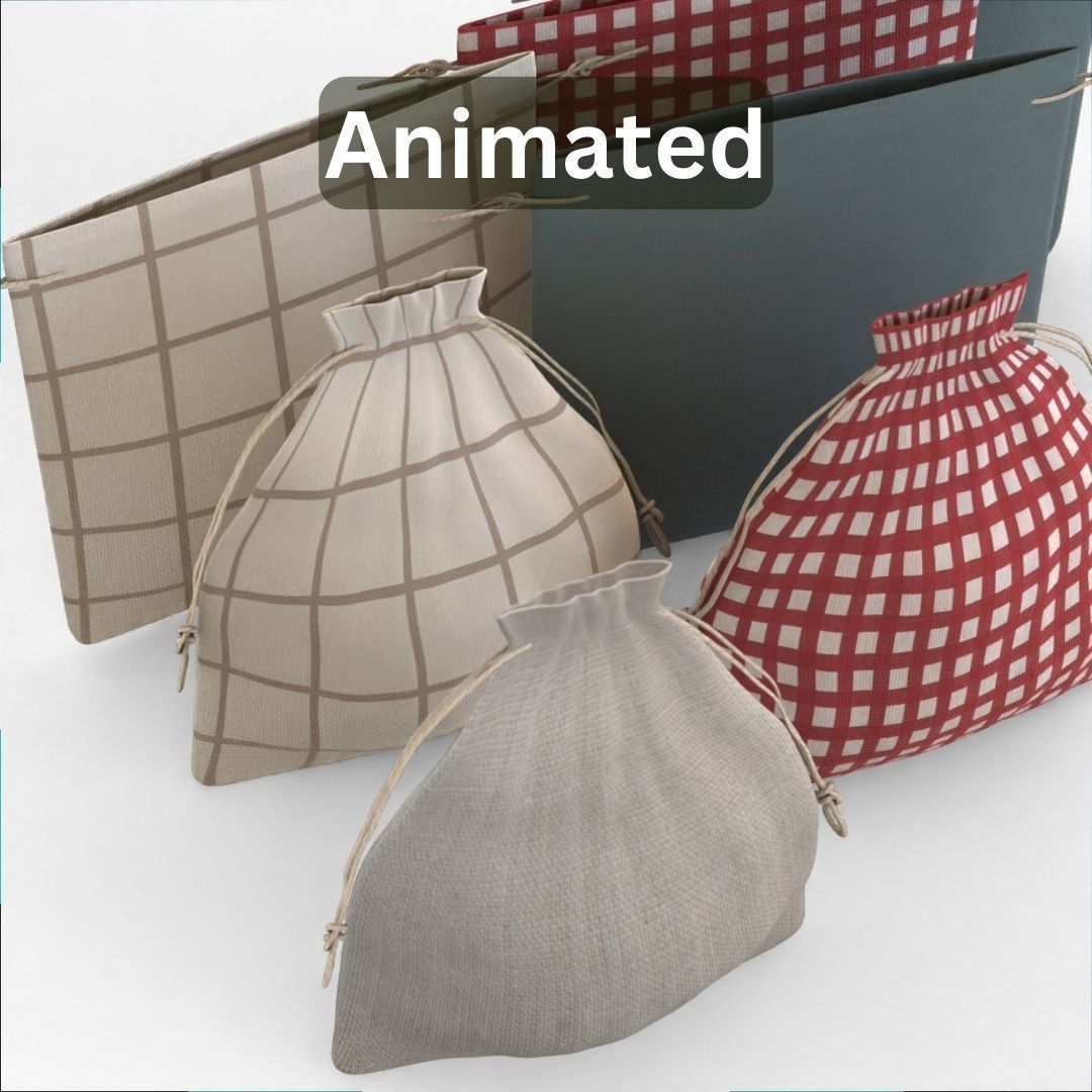 3D model Animated small drawstring gift bag VR / AR / low-poly | CGTrader