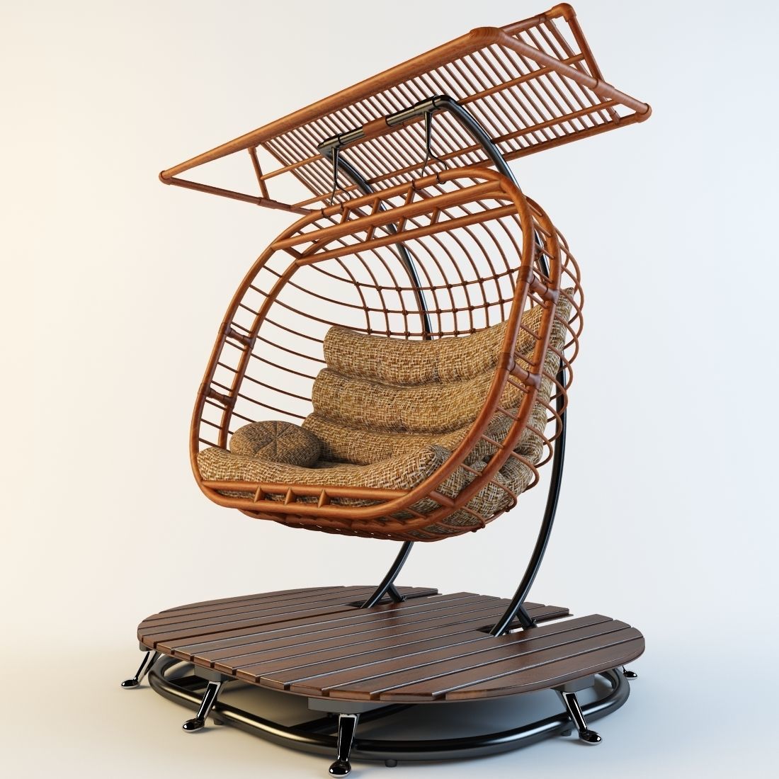 Swing chair Wooden 3D model | CGTrader